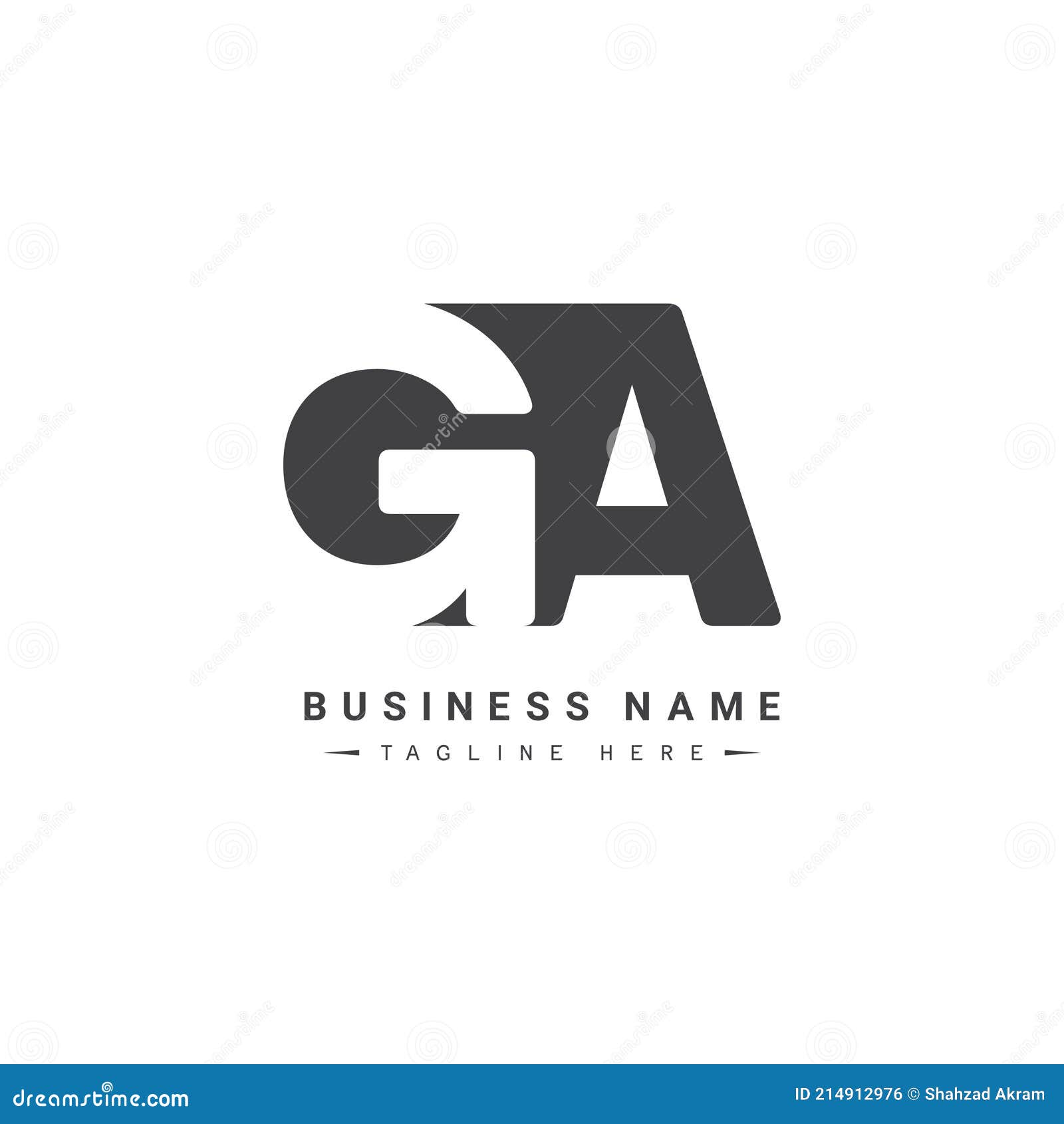 Initial Letter GA Logo - Minimal Business Logo Stock Vector ...