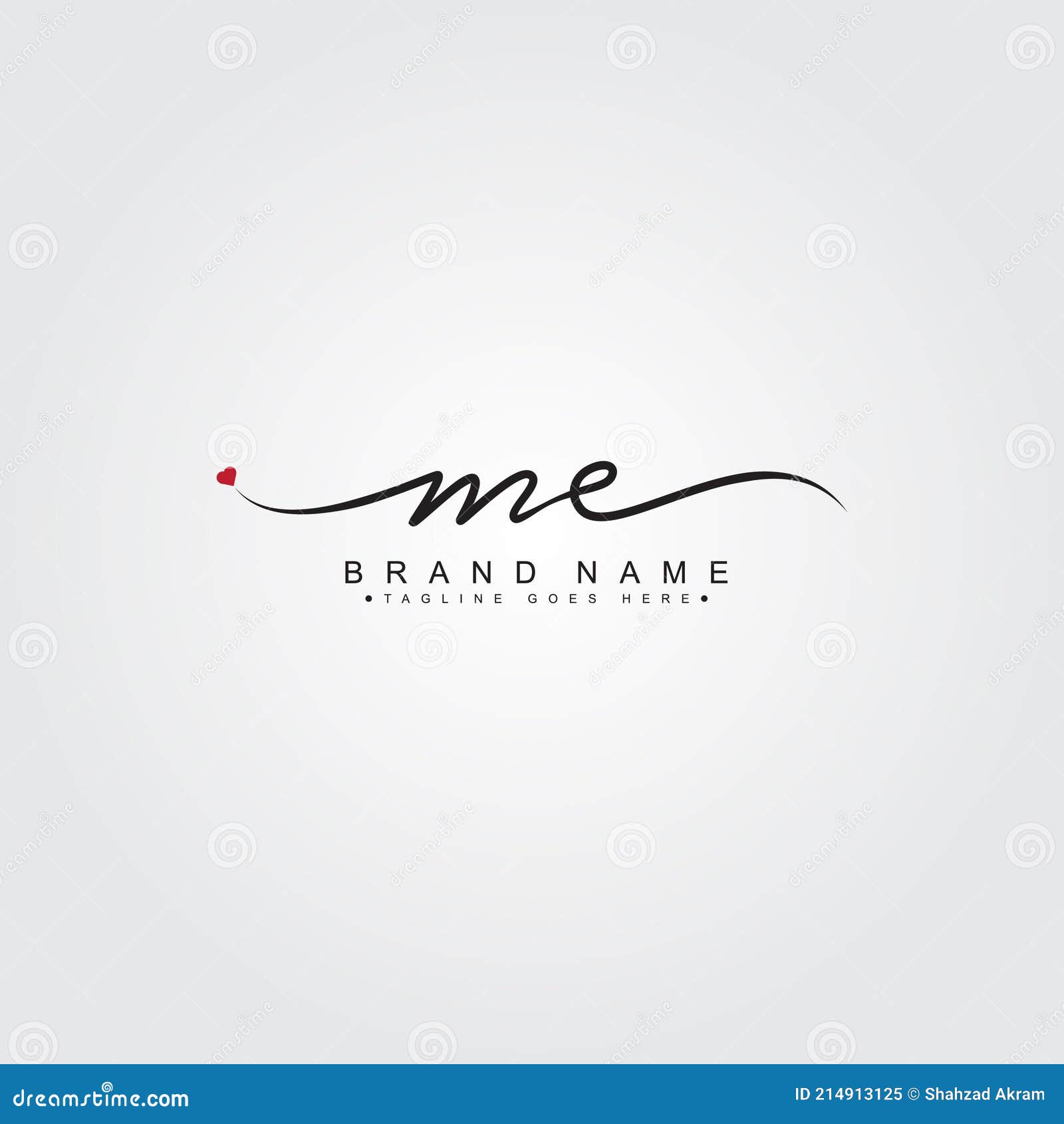 Initial Letter ME Logo - Handwritten Signature Logo Stock Vector ...