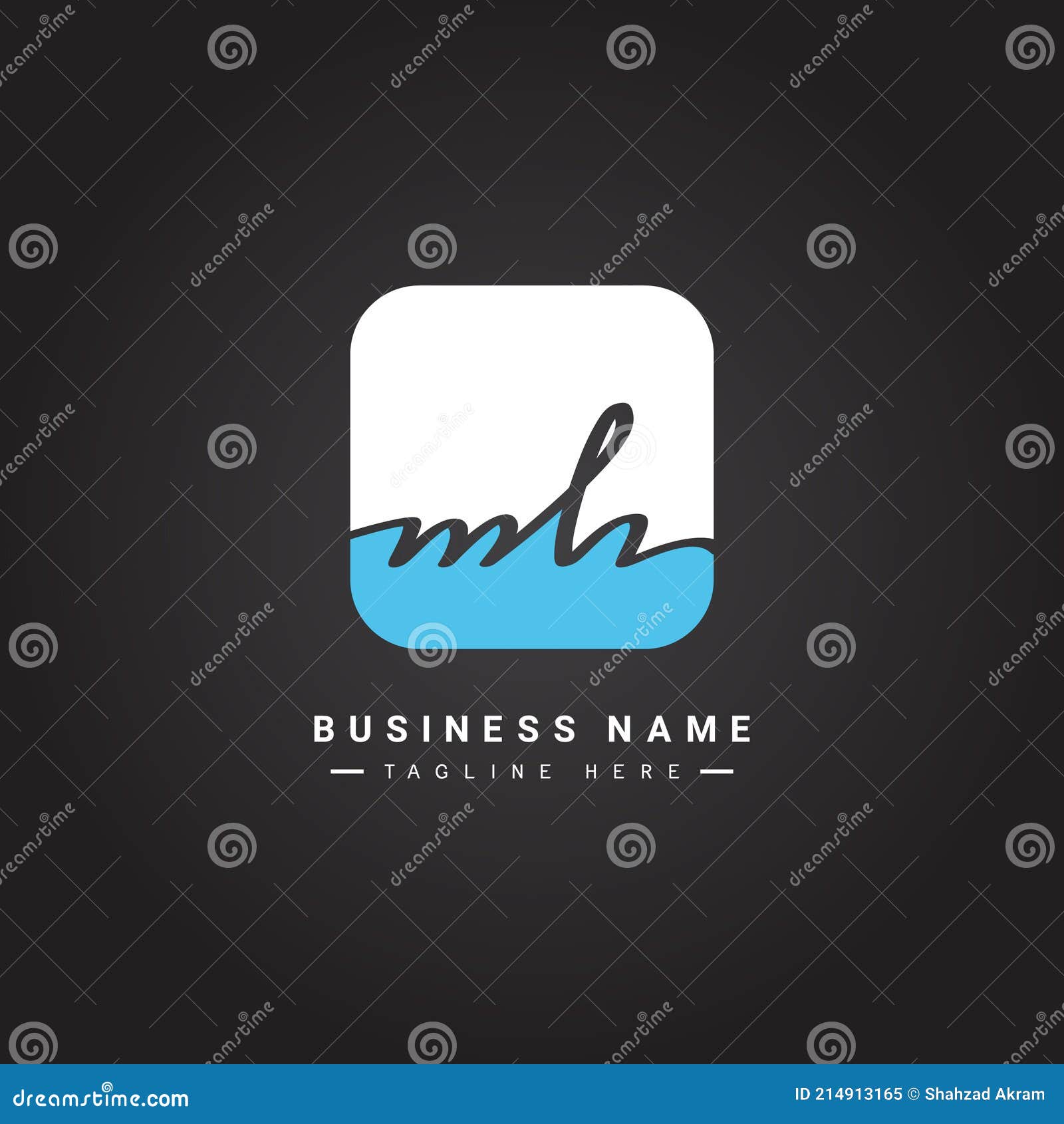 Initial Letter MH Logo - Simple Business Logo in Signature Style Stock ...