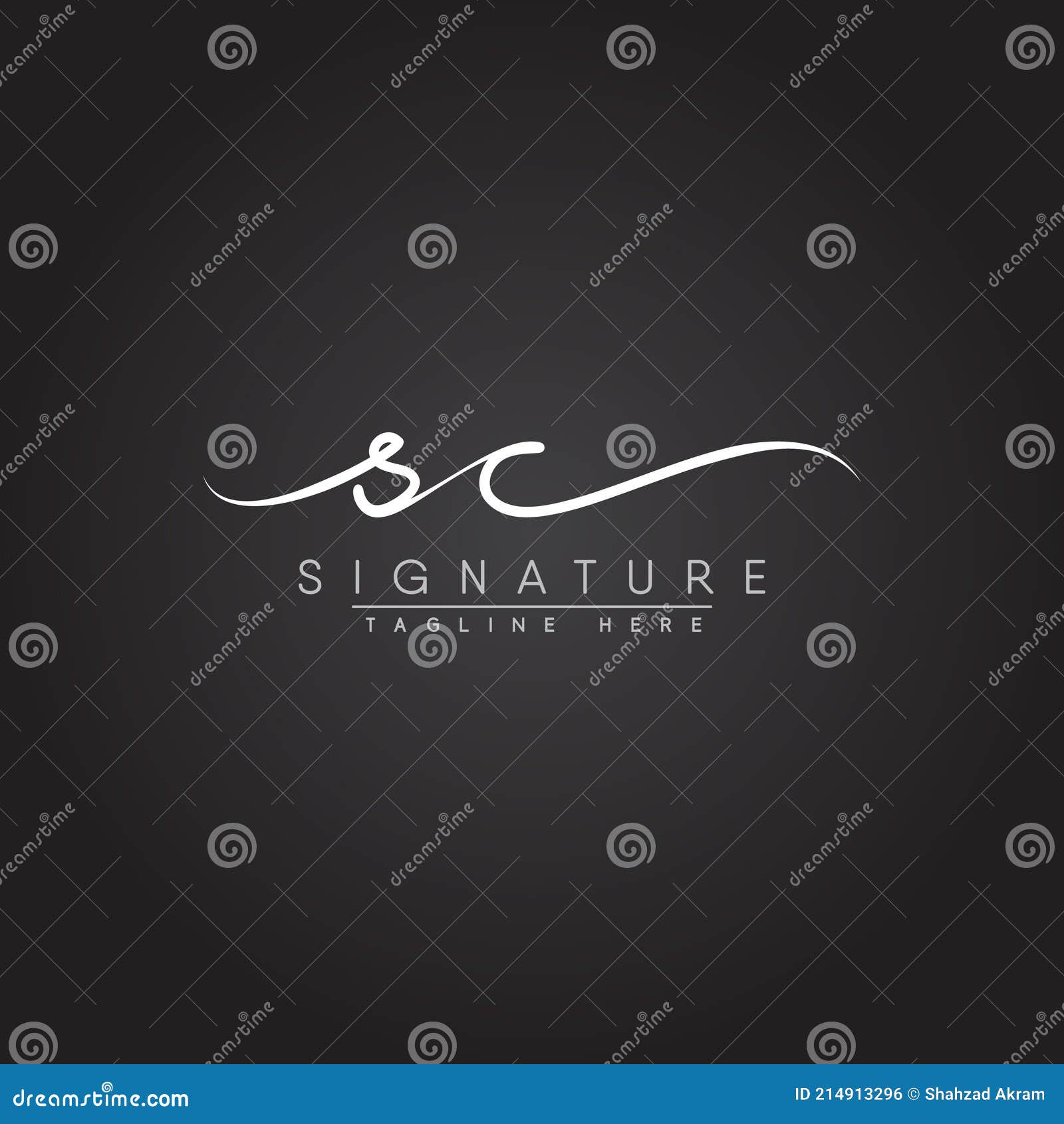 Initial Letter SC Logo - Handwritten Signature Style Logo Stock Vector ...