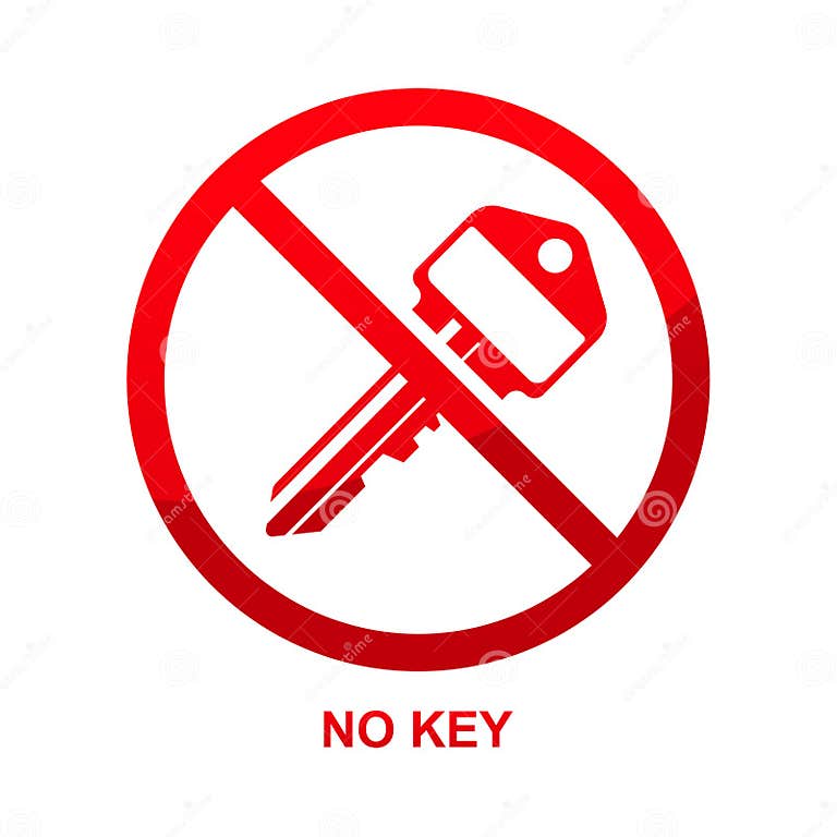 No Key Sign Isolated on White Background Stock Illustration ...