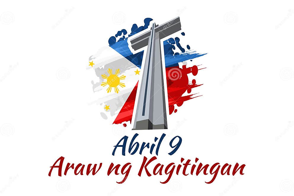 Translation: April 9. Day of Valor. Also Known As Bataan Day Vector ...