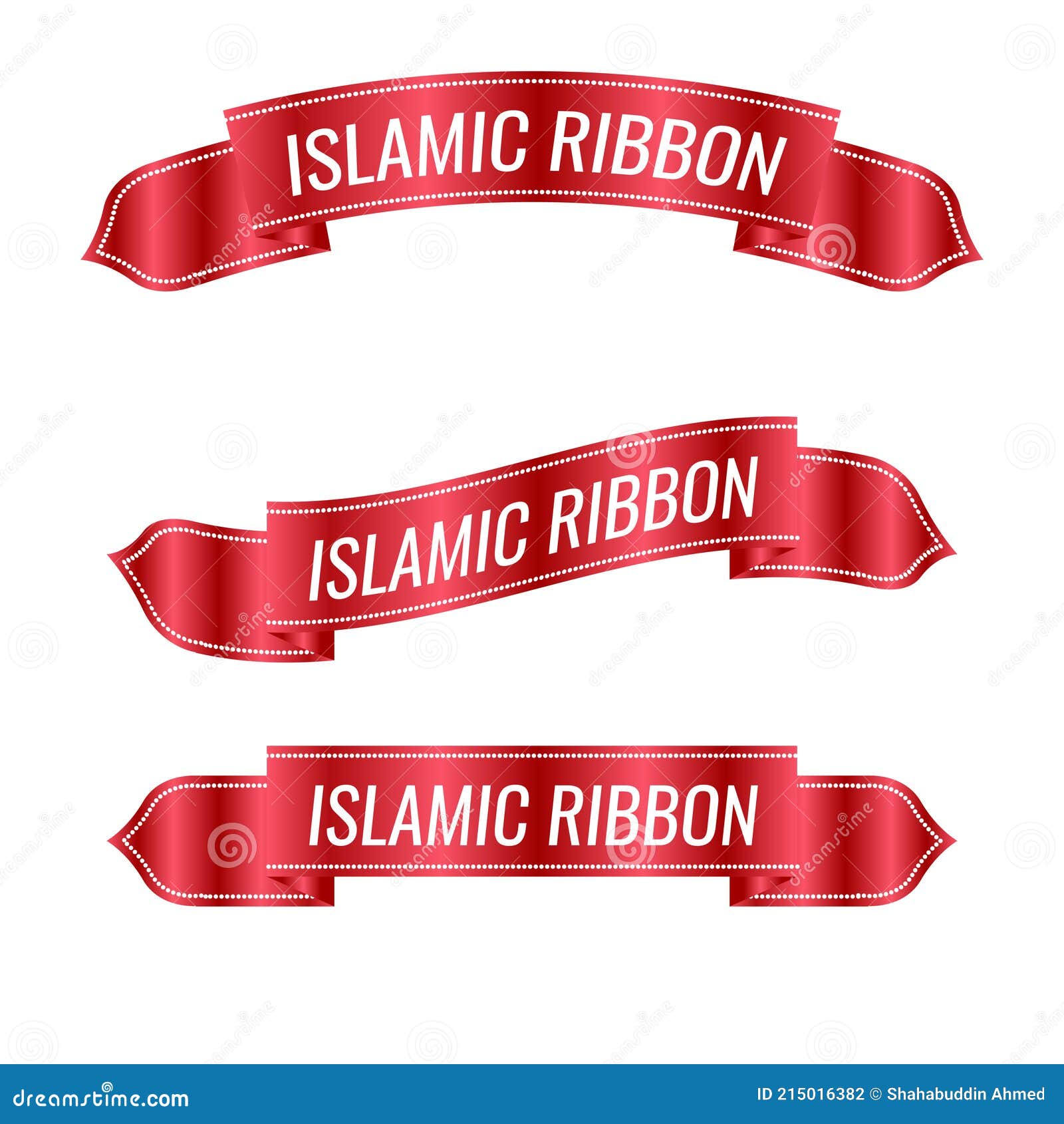 Set of Islamic Ribbon, Banner Arabian Design. Vector Stock Illustration ...