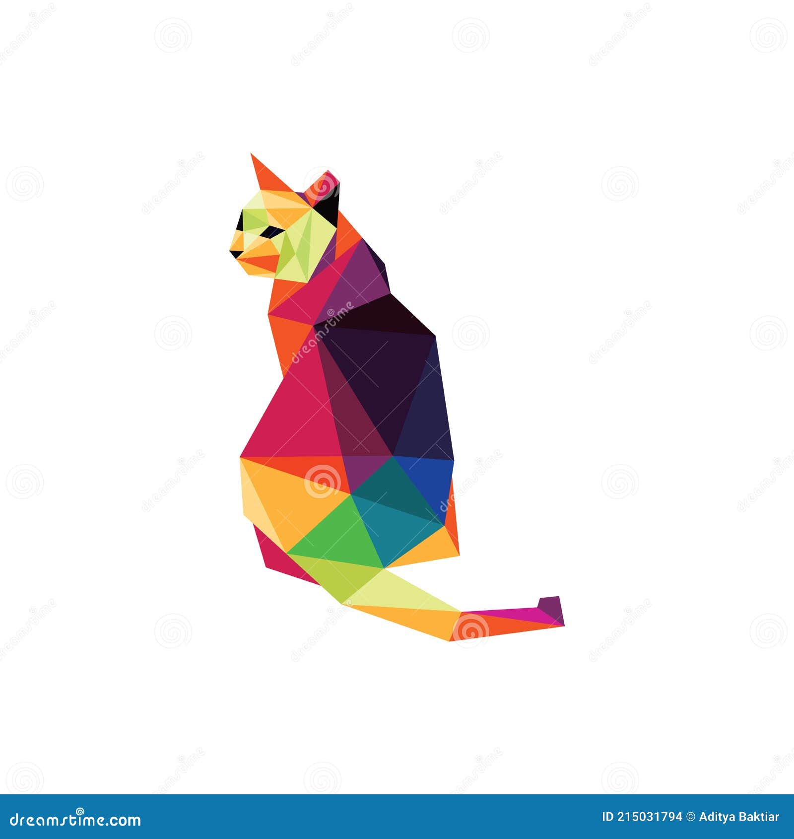 Colorful Cat Polygonal Low Poly Logo Icon Stock Vector - Illustration ...