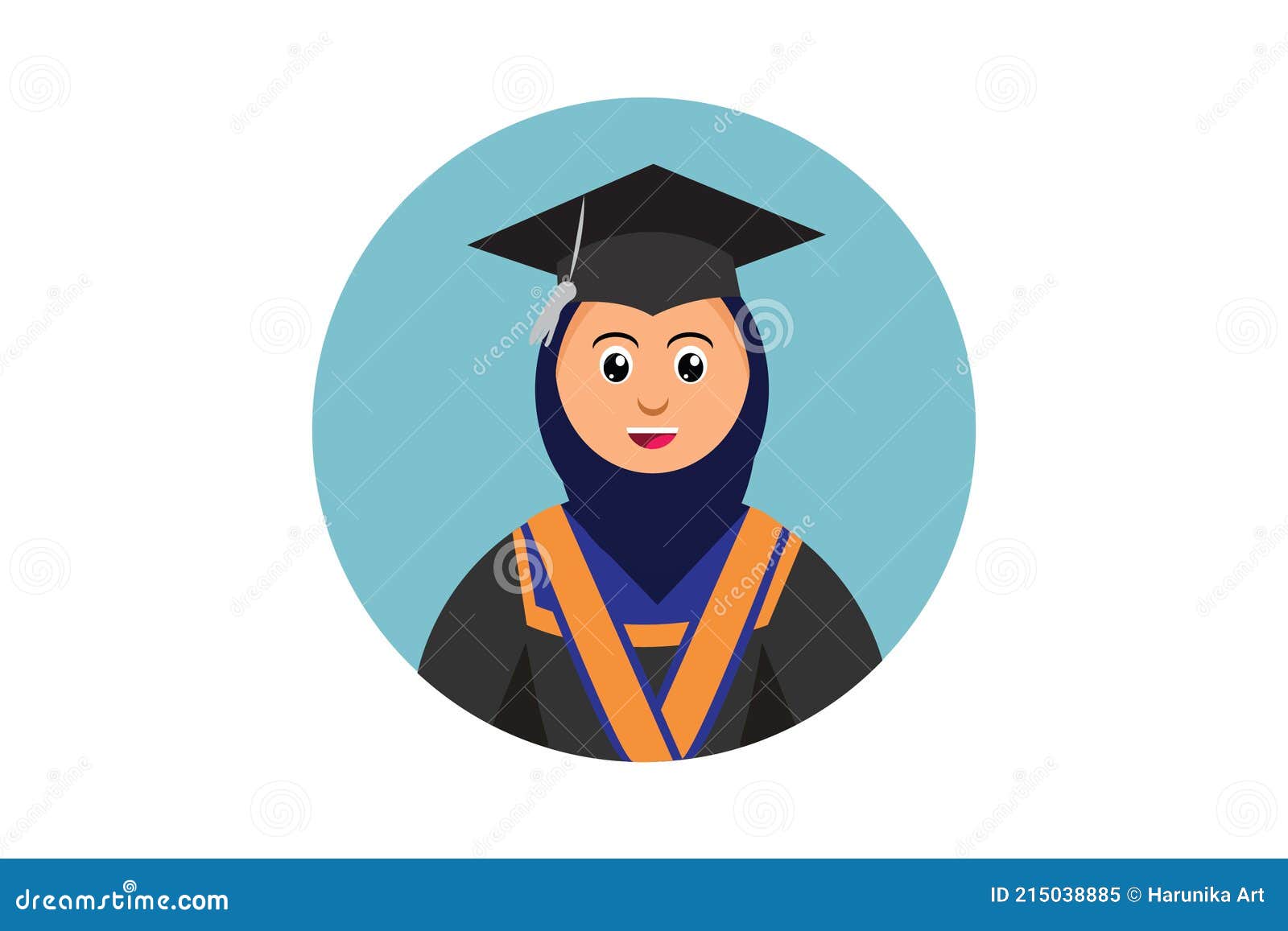 Girl Wearing Graduation Cap Vector Stock Vector - Illustration of ...