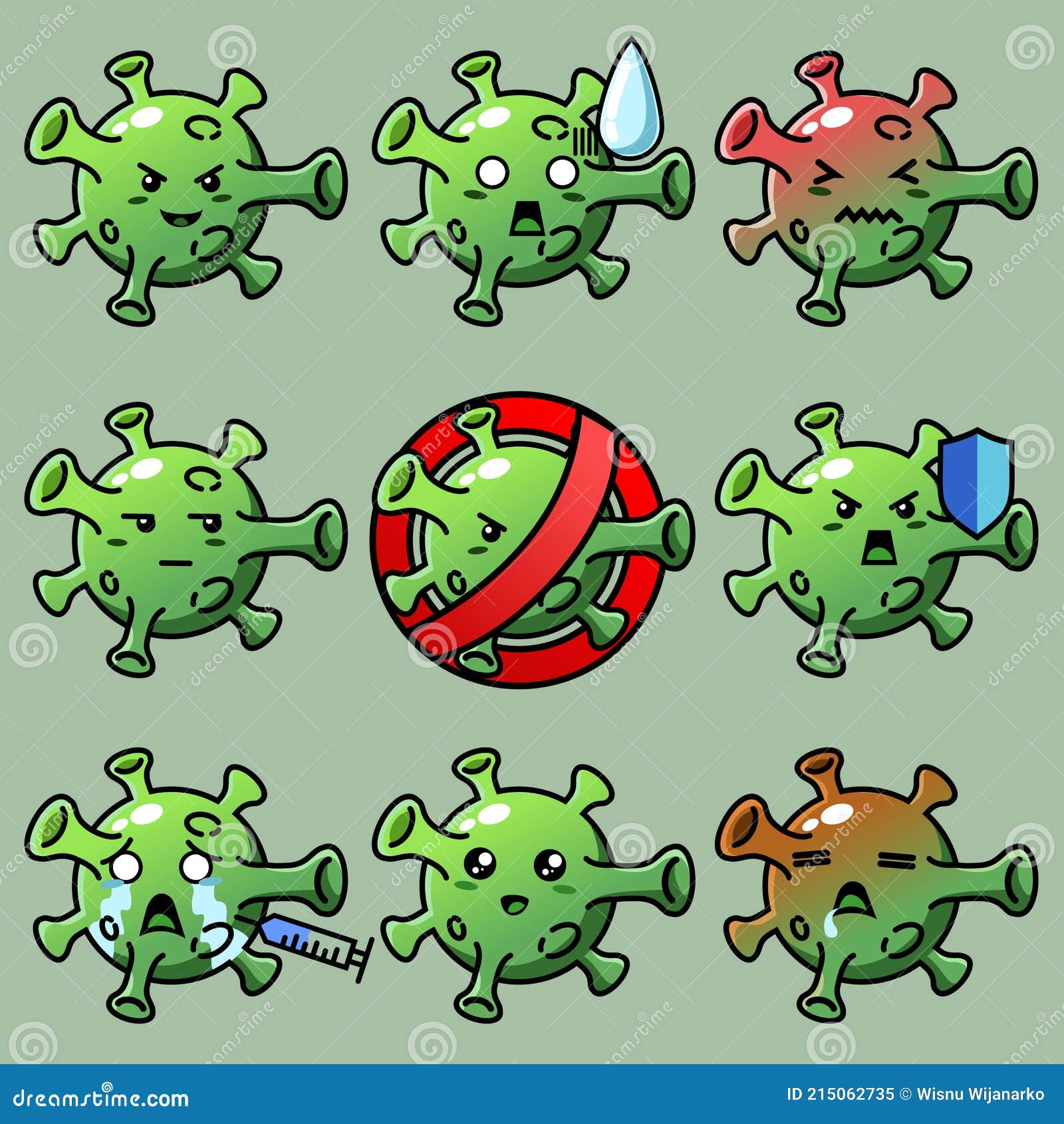 Illustration Vector Graphic of Virus Cute Stock Vector - Illustration ...