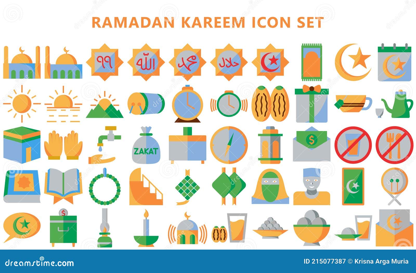 Popular Islamic Line Art Icons Set. Ramadan Kareem Line Vector Icons ...