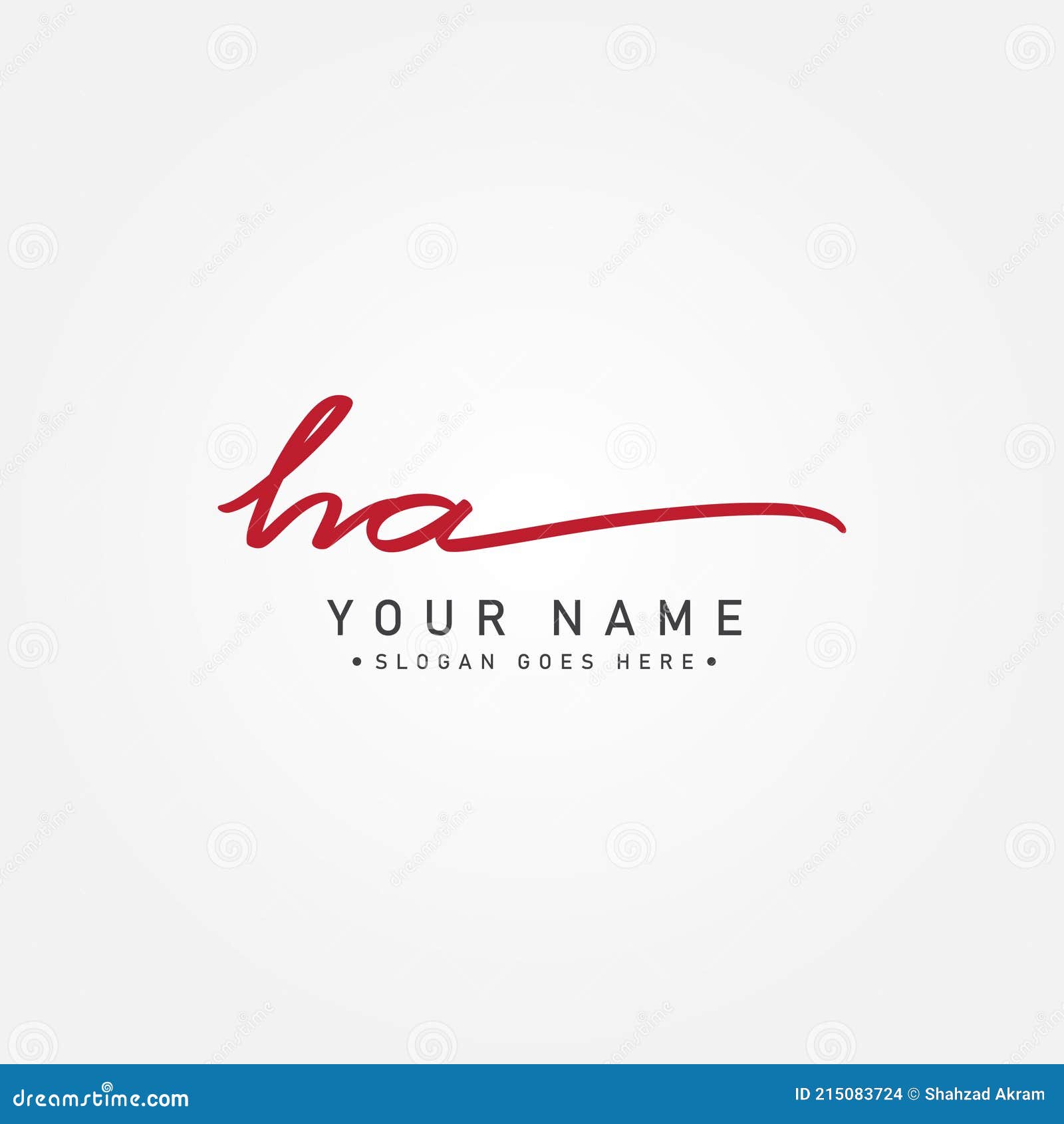 Initial Letter HA Logo - Handwritten Signature Logo Stock Vector ...