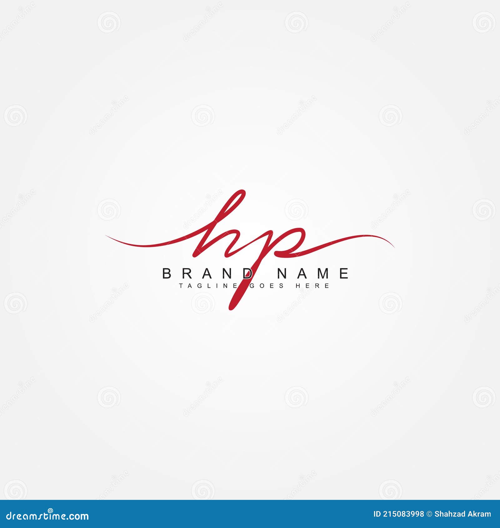 Initial Letter HP Logo - Handwritten Signature Style Logo Stock Vector ...