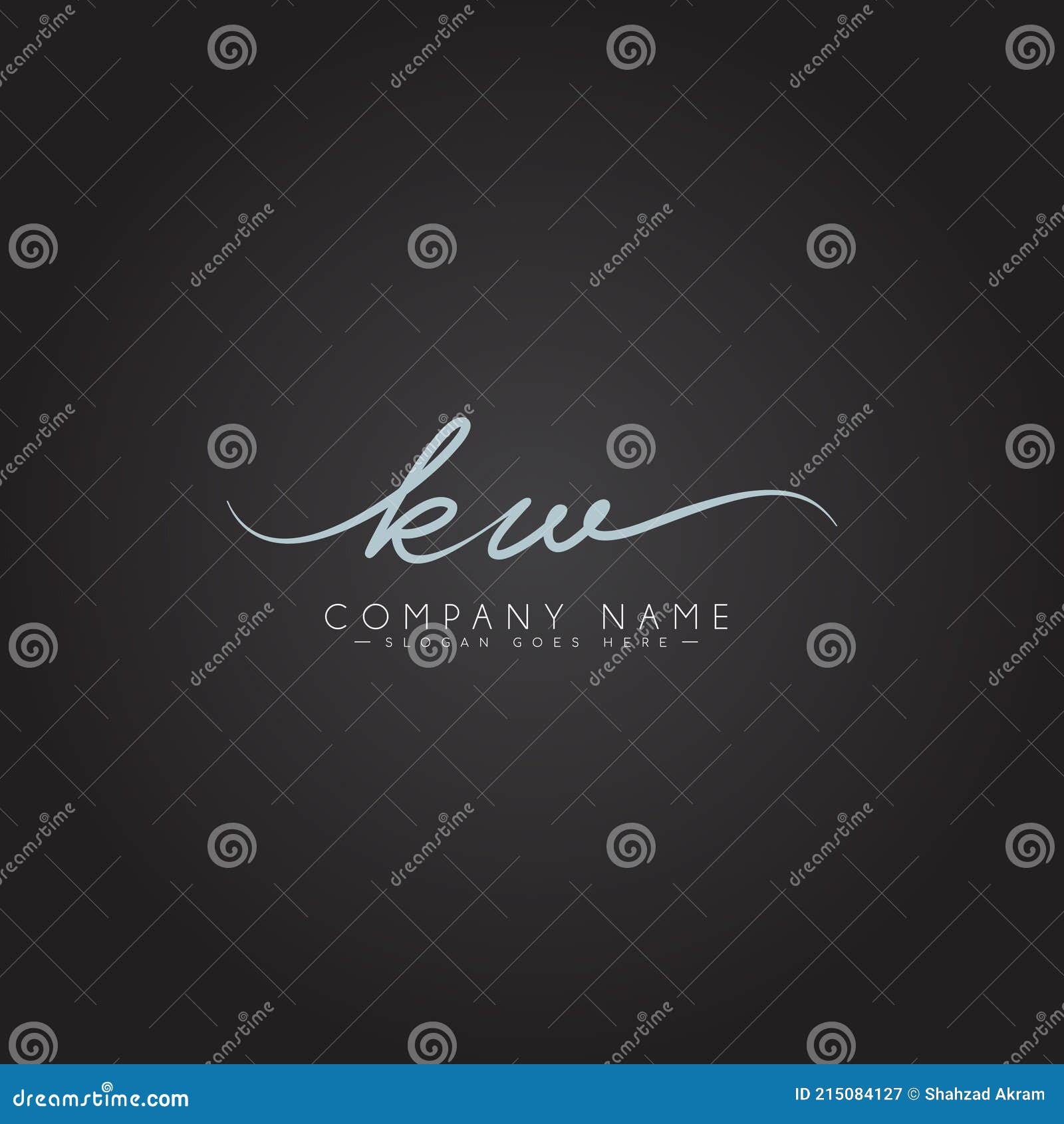 Initial Letter KW Logo - Handwritten Signature Logo Stock Vector ...