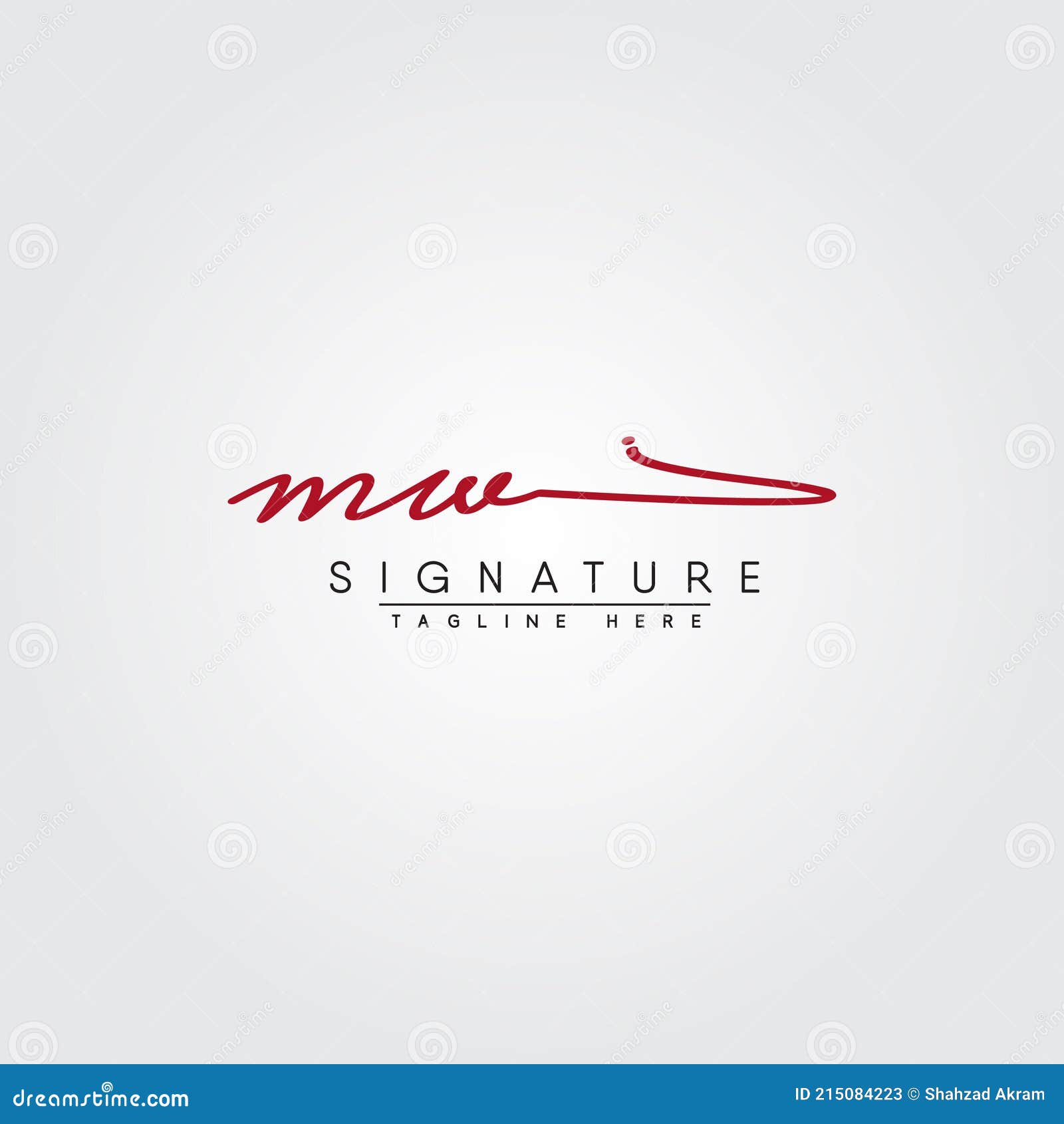 Initial Letter MW Logo - Handwritten Signature Logo Stock Vector ...