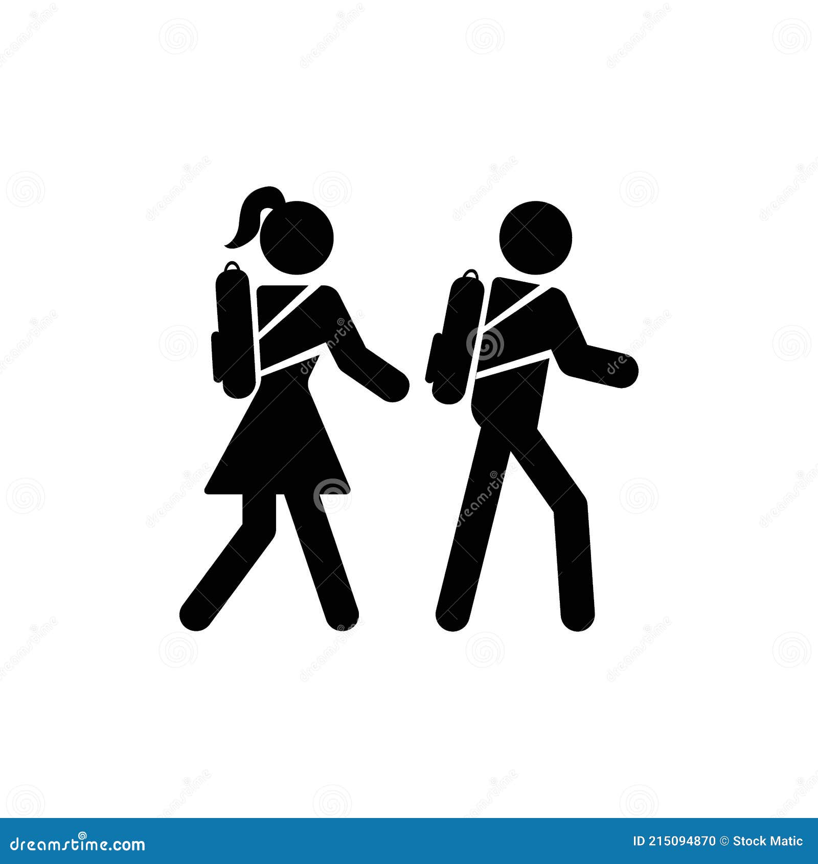 School Children Icon, Classmates Silhouette, School Kids Symbol ...