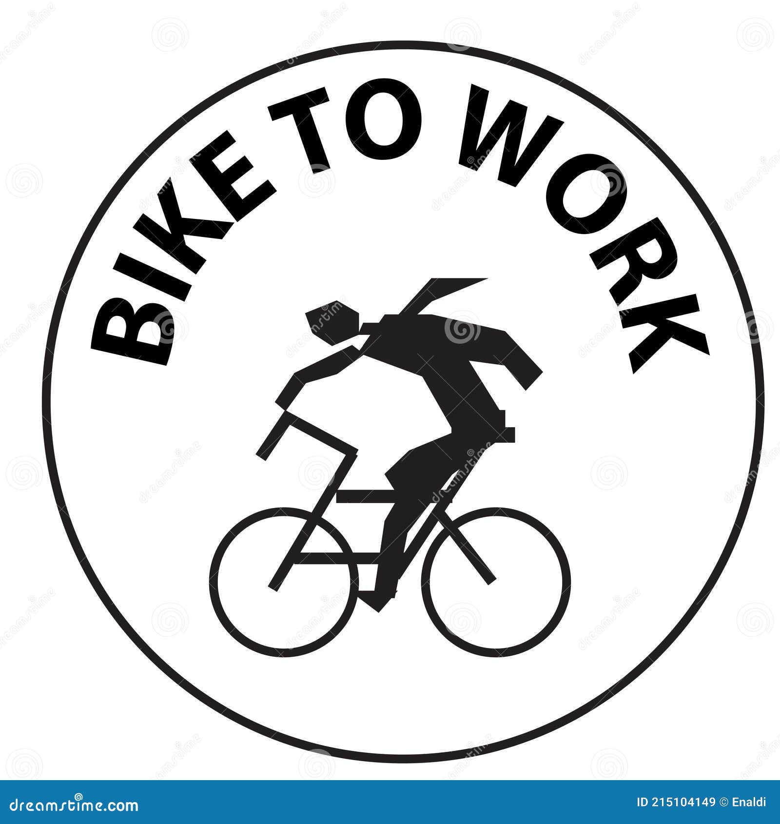 Bike to work sign and logo stock vector. Illustration of ...