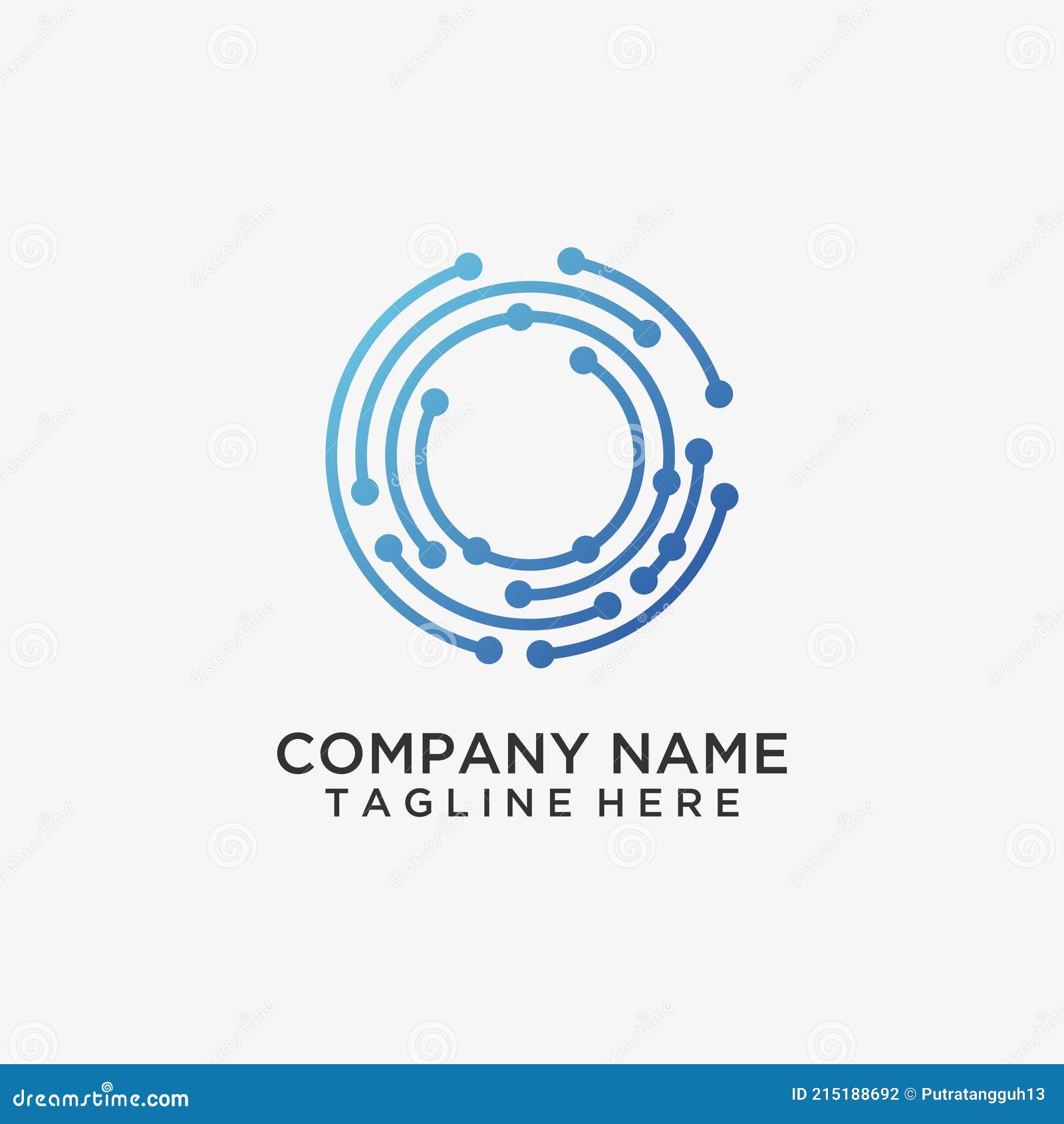 Round Tech Logo Design Vector Illustration | CartoonDealer.com #215188692