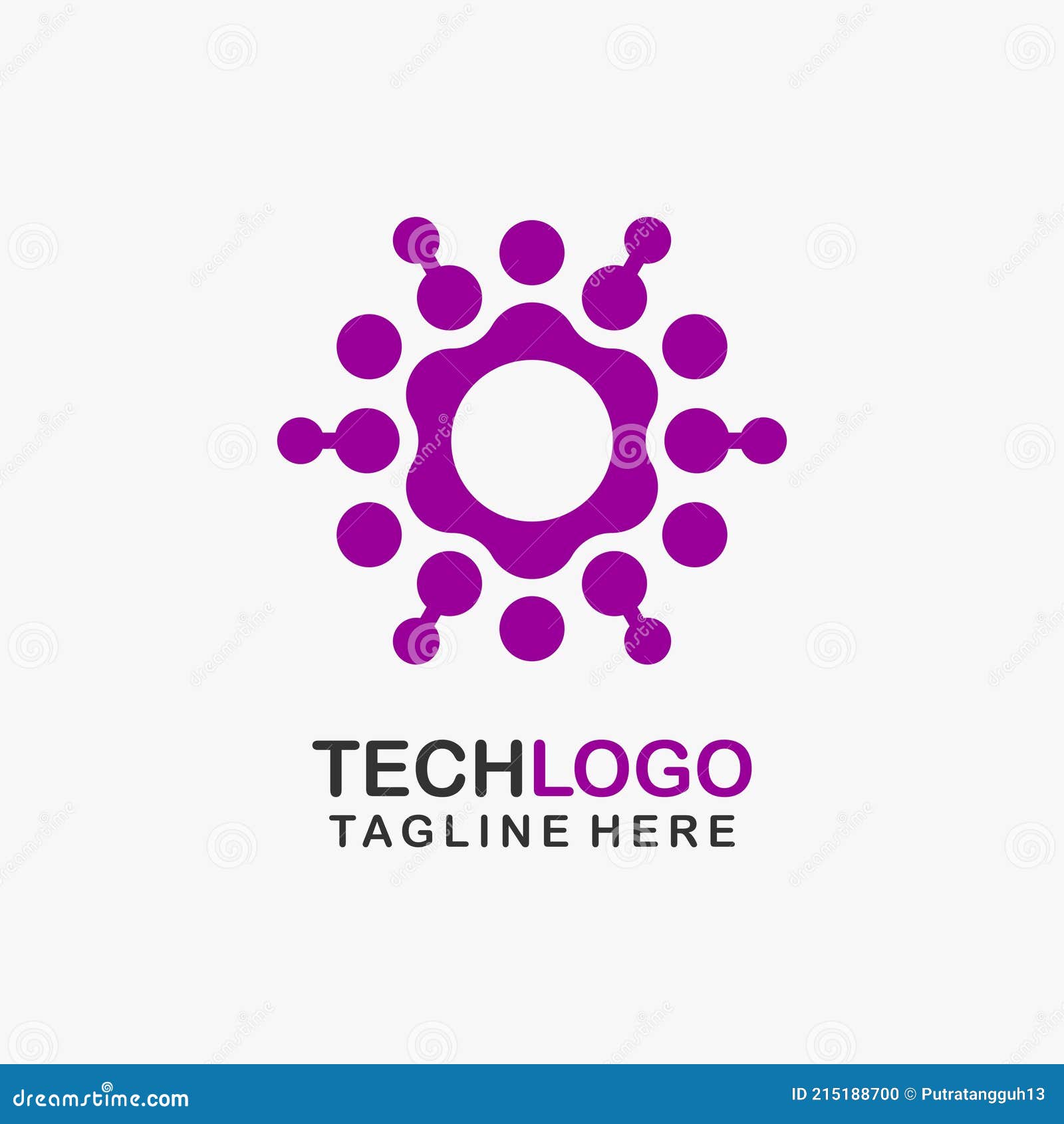 Round Tech Logo Design Vector Illustration | CartoonDealer.com #215188712