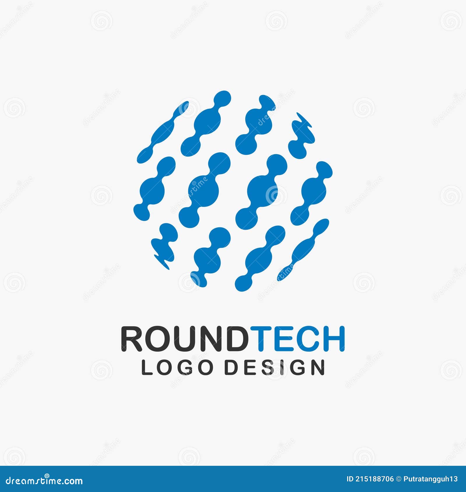Round tech logo design stock vector. Illustration of design - 215188706