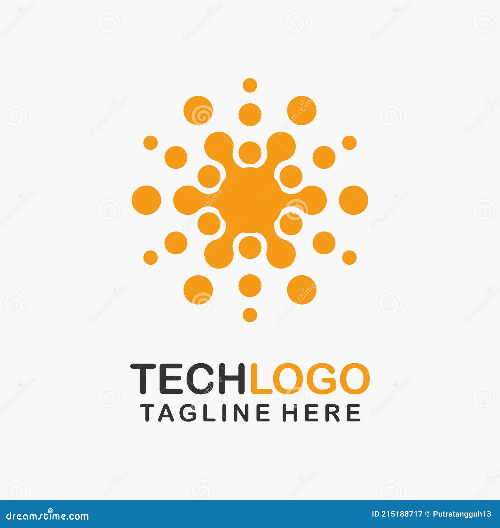 Round Tech Logo Design Vector Illustration | CartoonDealer.com #215188700