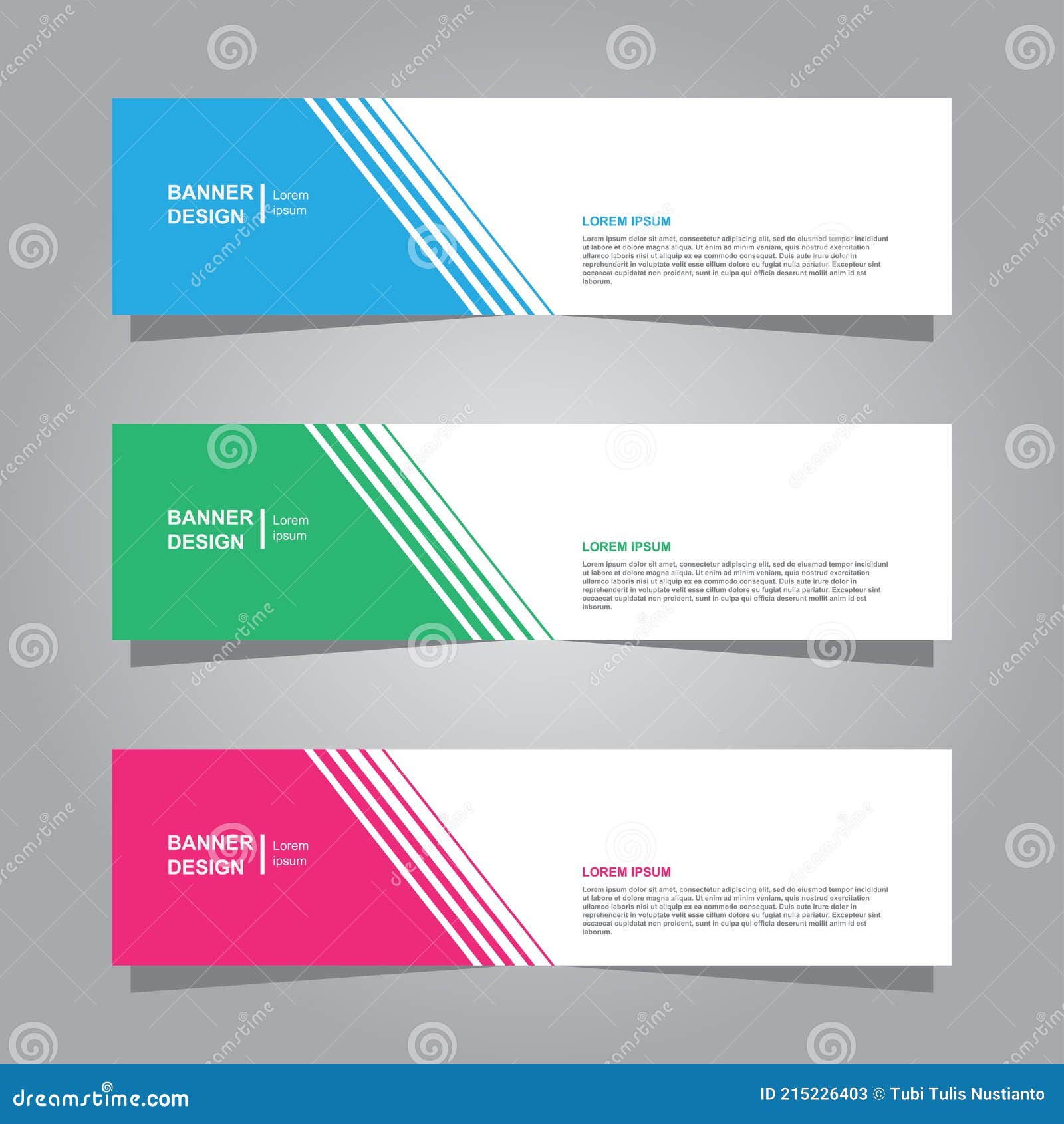 Horizontal Banner Set Minimalist Style Template Design Vector Stock ...