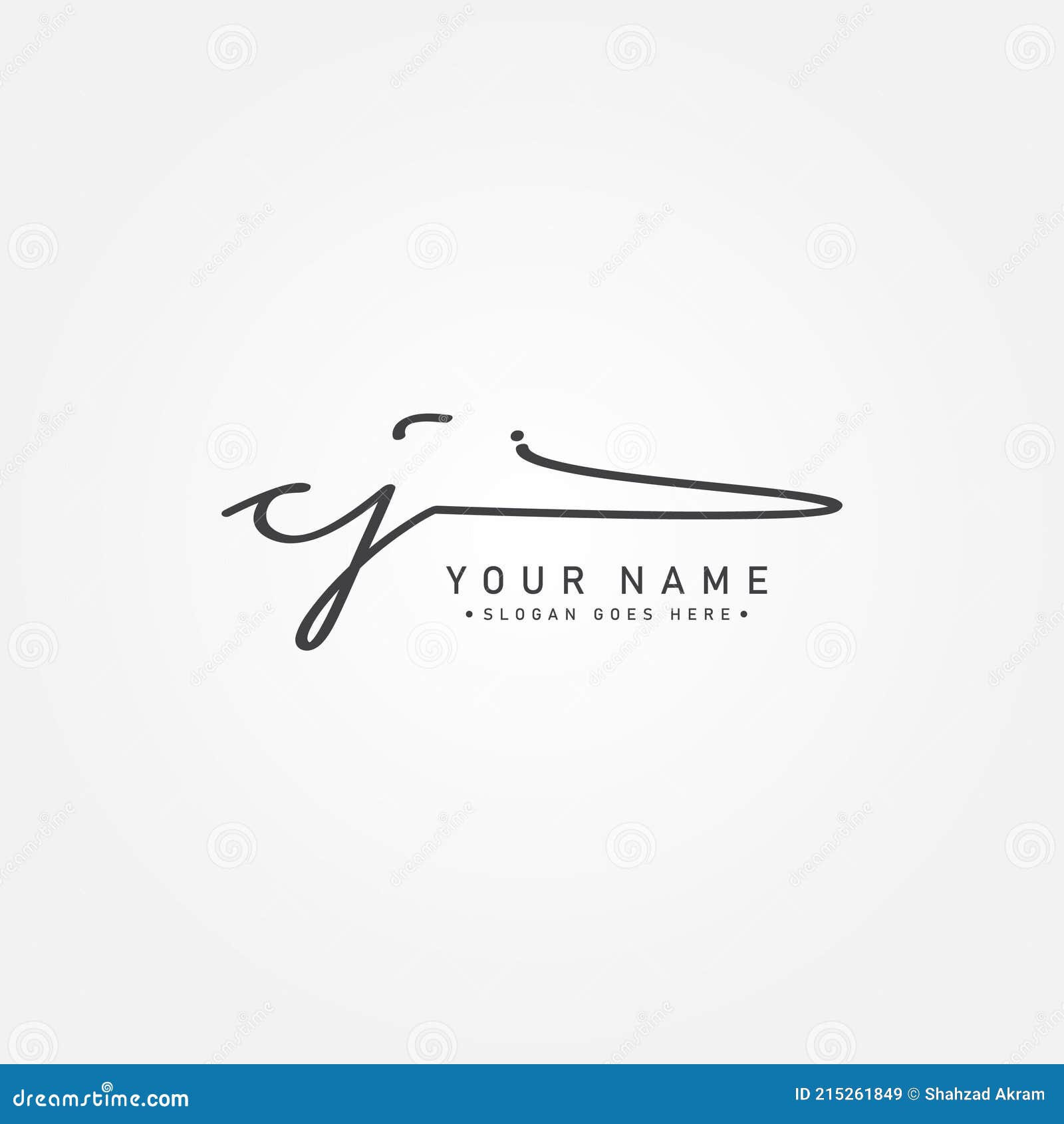 Initial Letter CJ Logo - Handwritten Signature Style Logo Cartoon ...