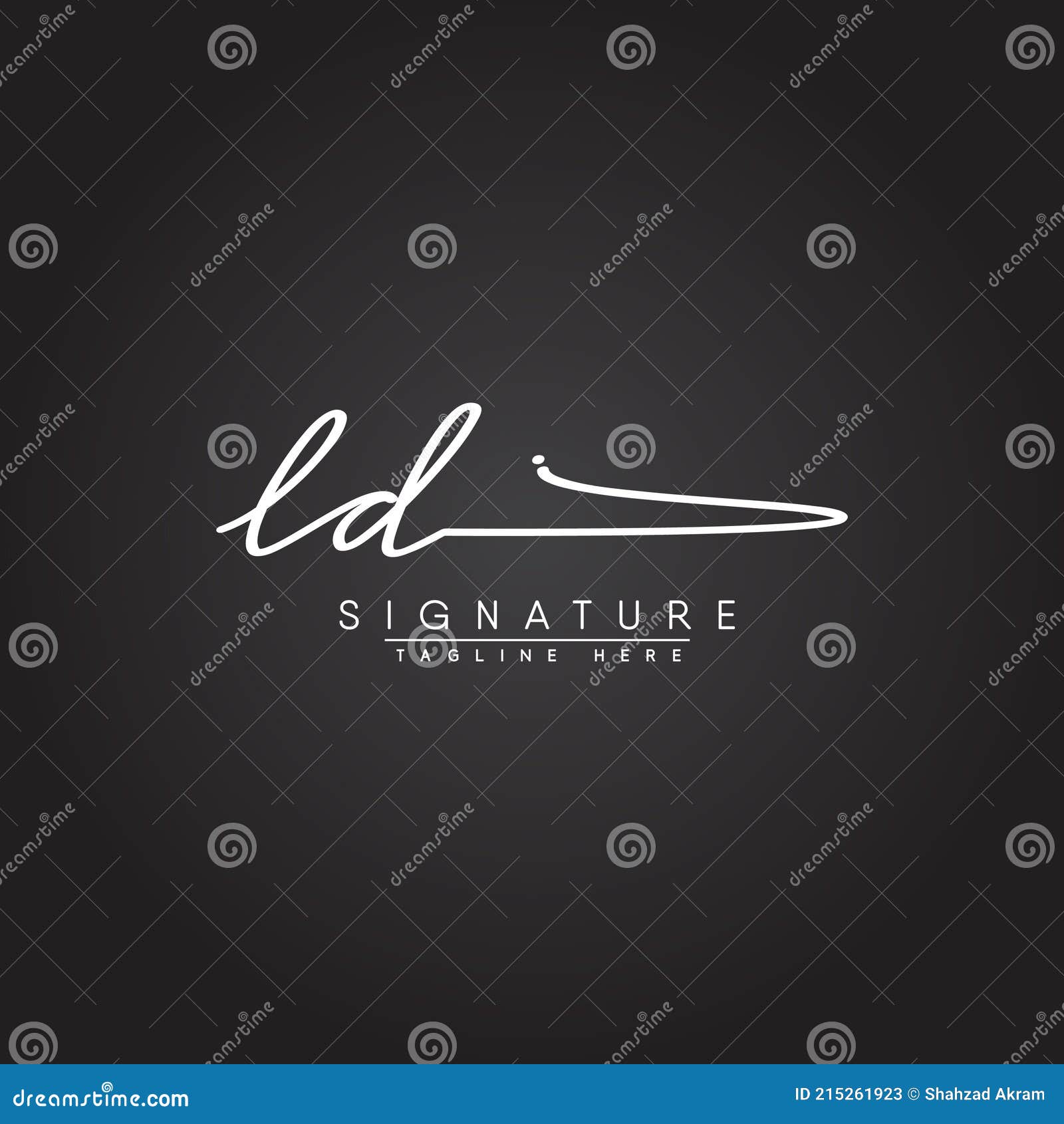 Initial Letter LD Logo - Hand Drawn Signature Logo Stock Vector ...