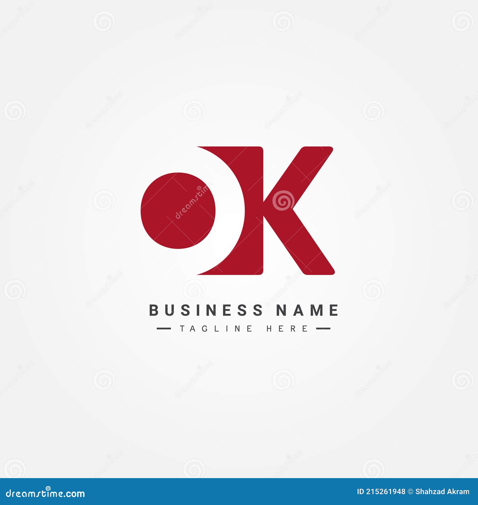 Initial Letter OK Logo - Minimal Business Logo Stock Vector ...