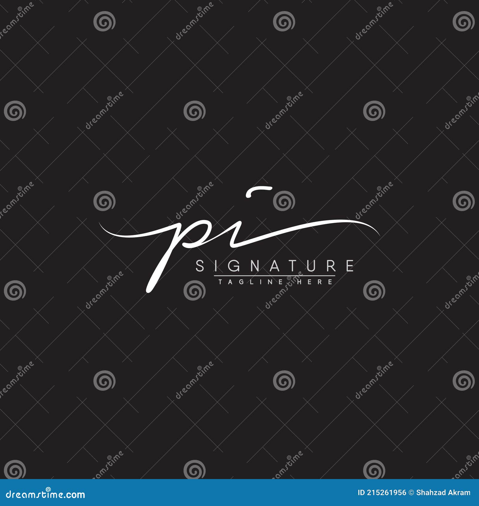 Initial Letter PI Logo - Handwritten Signature Logo Stock Vector ...