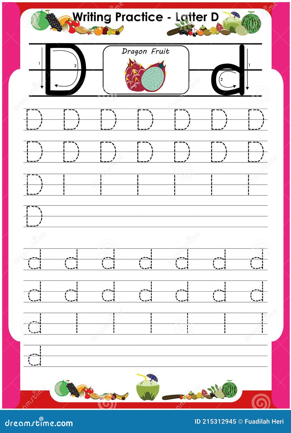 Practice Writing Letters D for Preschool or Kindergarten Children To ...