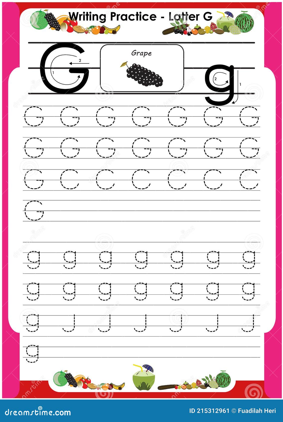 Practice Writing Letters G for Preschool or Kindergarten Children To ...
