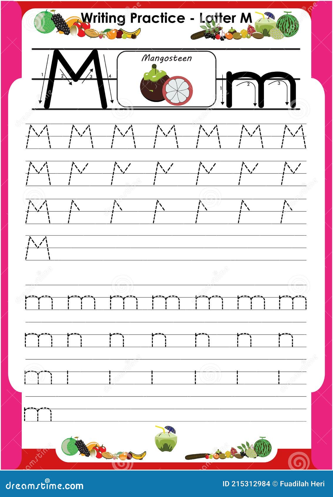 Practice Writing Letters M for Preschool or Kindergarten Children To ...