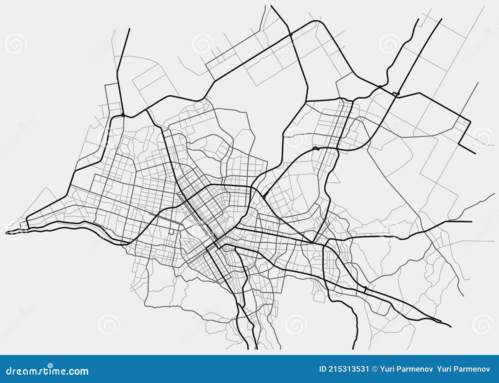 Sapporo City Map Japan - Town Streets on the Plan. Monochrome Line Map ...