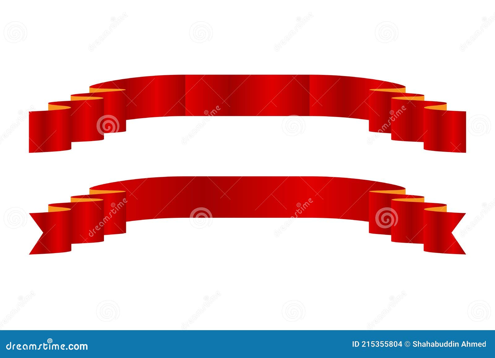 Elegance Red Ribbon Banner. Abstract Red Ribbon Vector Banner Stock ...