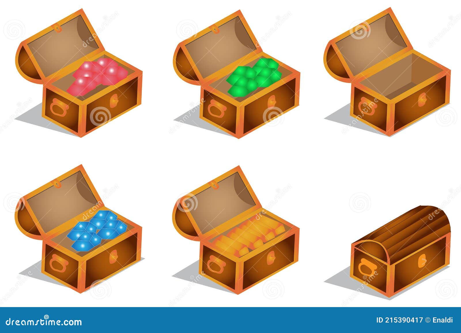 Isometric Treasure Chest and Game Asset Stock Vector - Illustration of ...