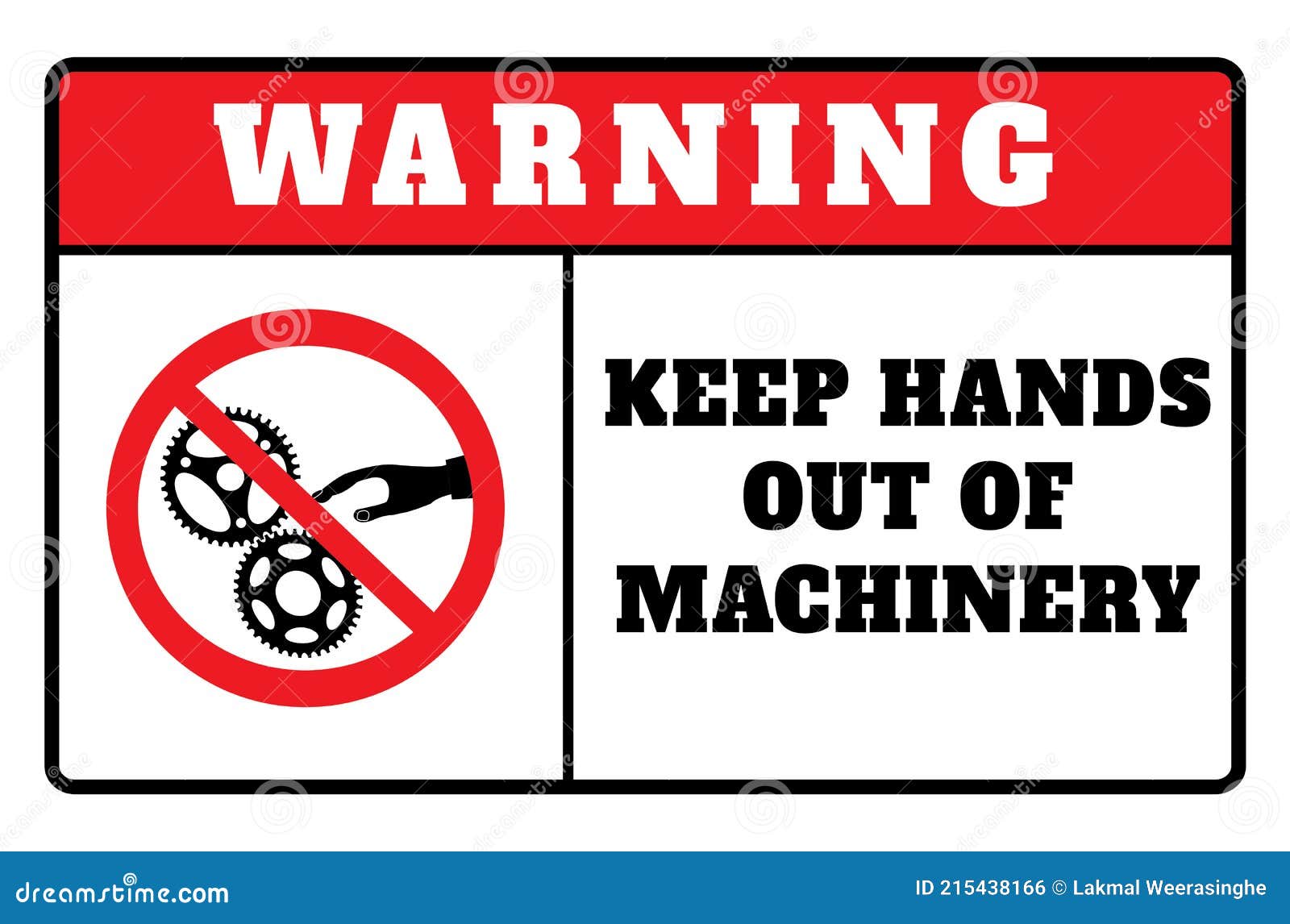 Warning Keep Hands Out of Machinery Stock Vector - Illustration of ...