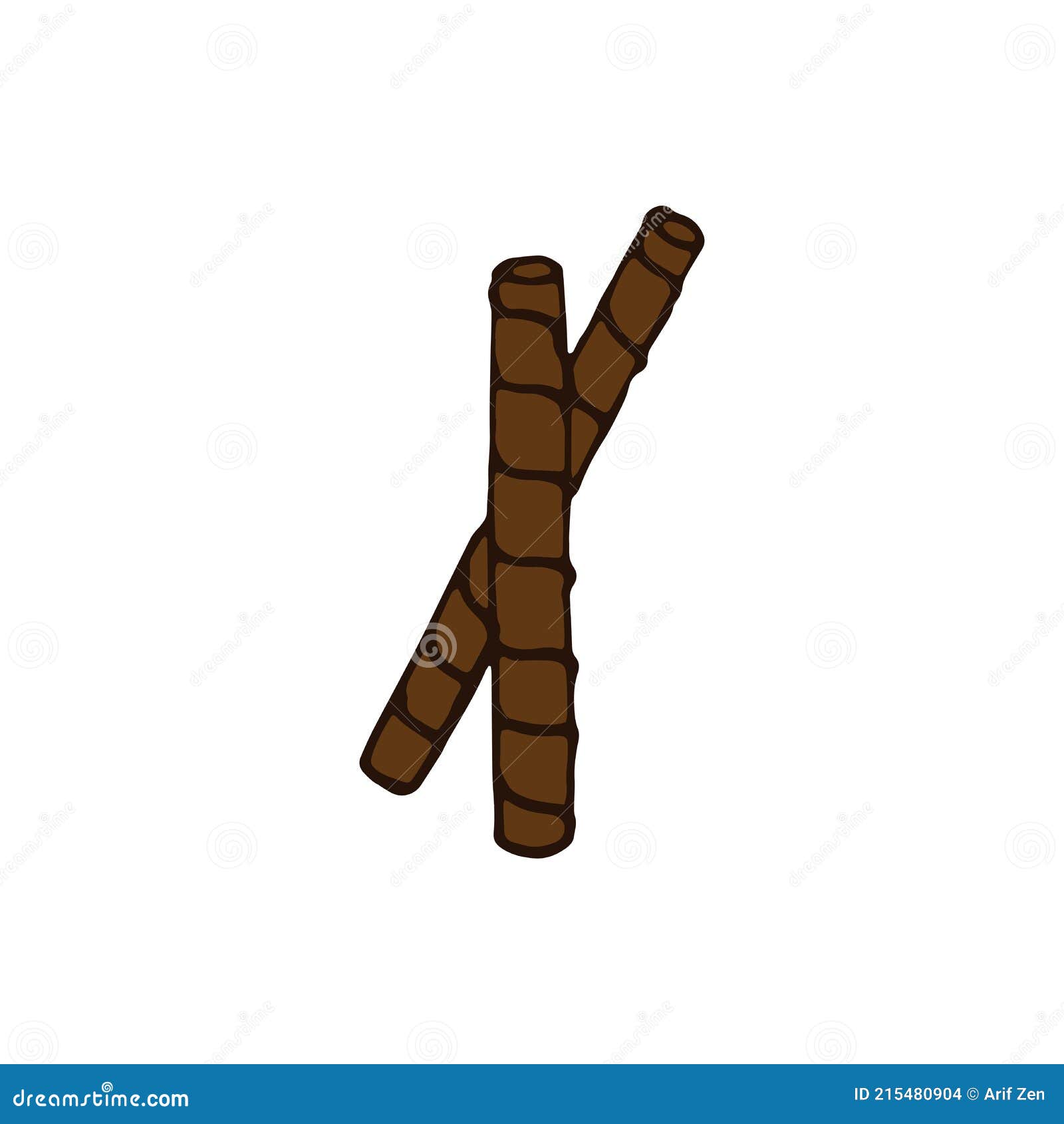Chocolate Wafer Stick Icon. Sweet Dessert on White Background. Striped ...