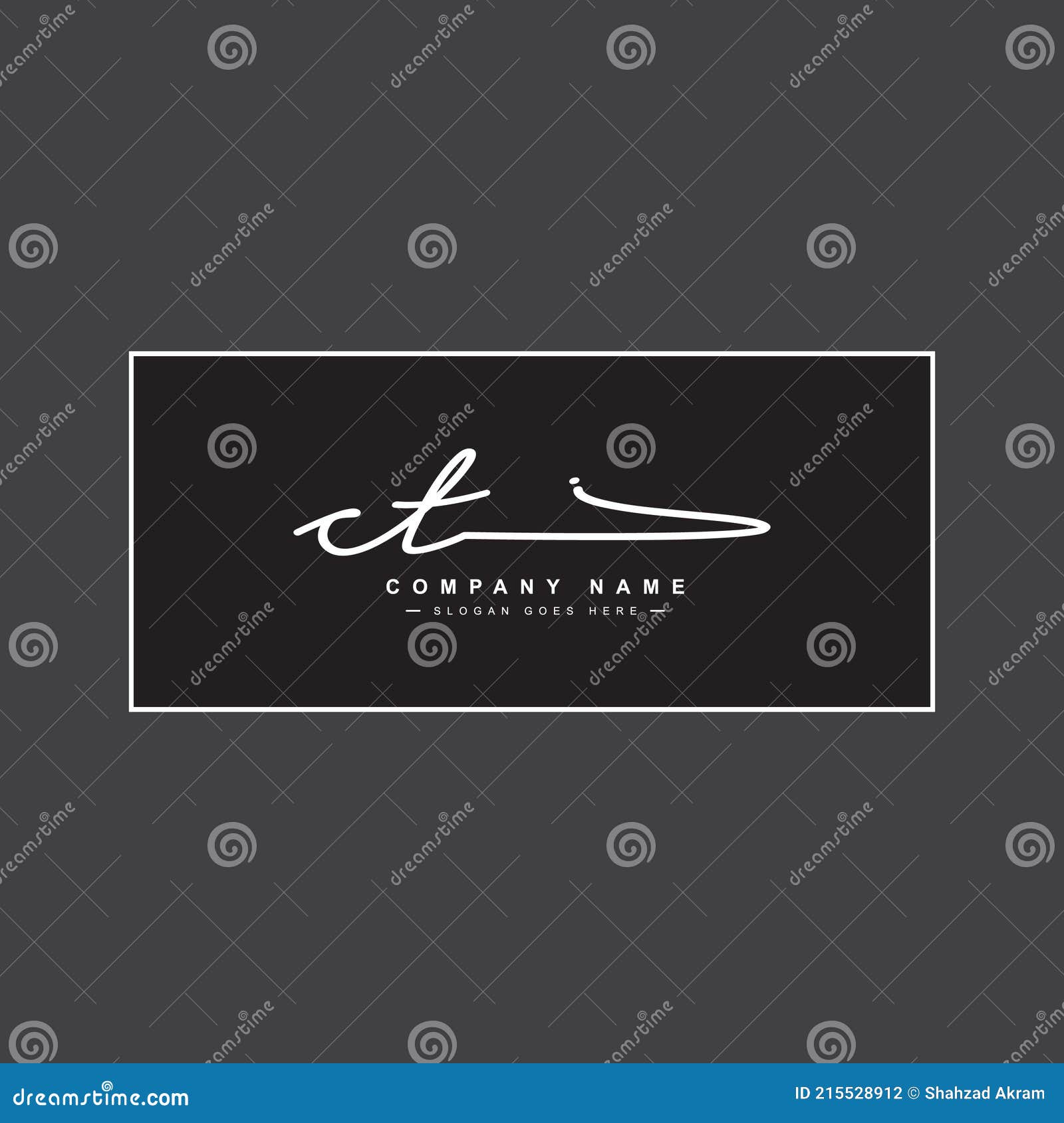 Initial Letter CT Logo - Hand Drawn Signature Logo Stock Vector ...