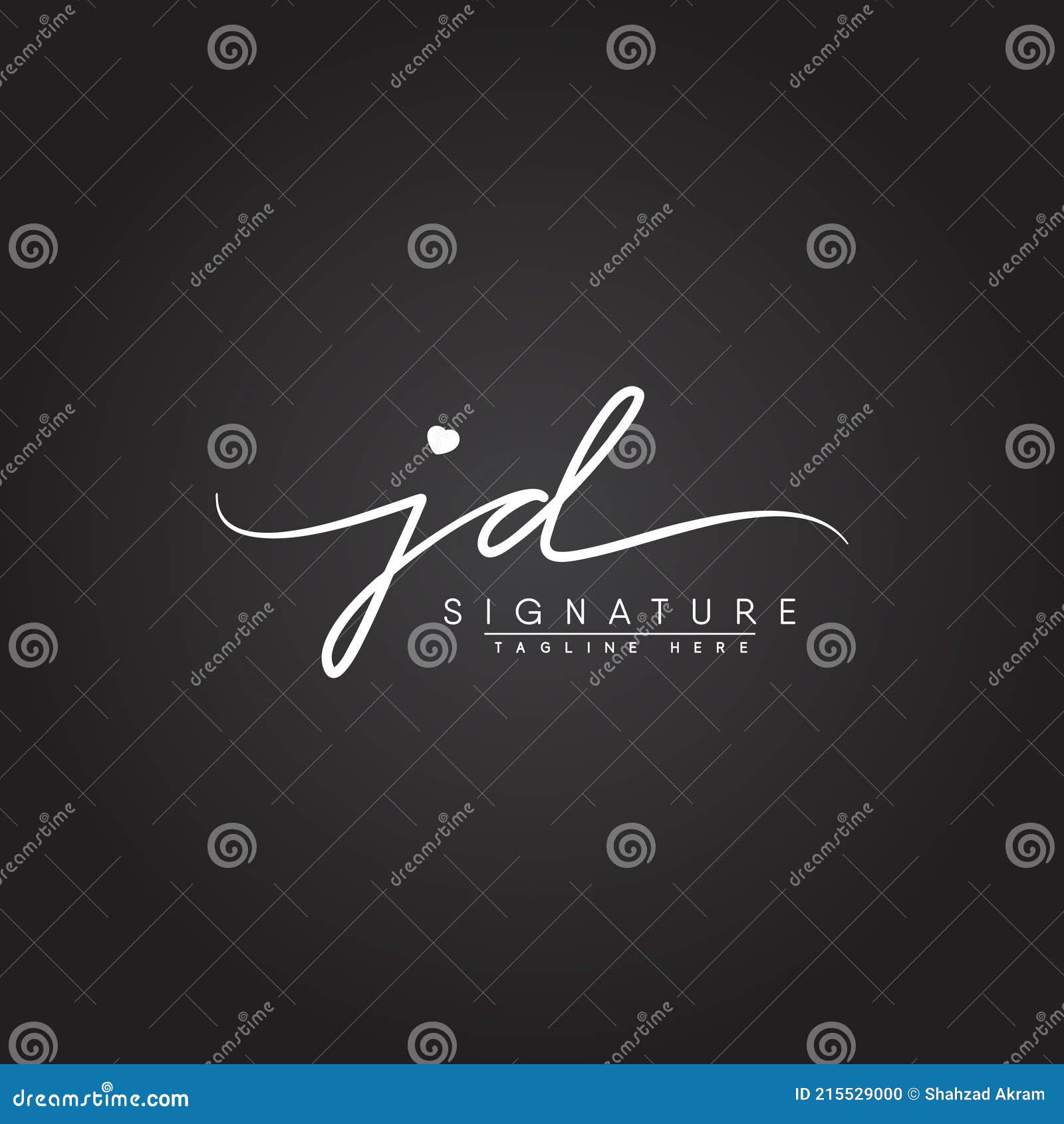 Initial Letter JD Logo - Handwritten Signature Logo Stock Vector ...