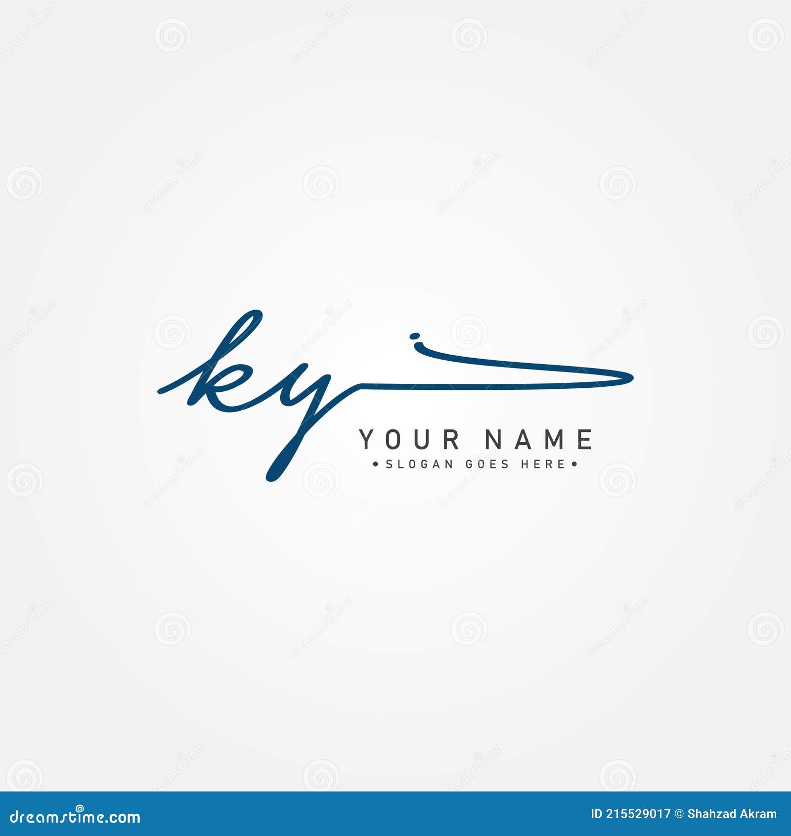 Initial Letter KY Logo - Handwritten Signature Style Logo Stock Vector ...