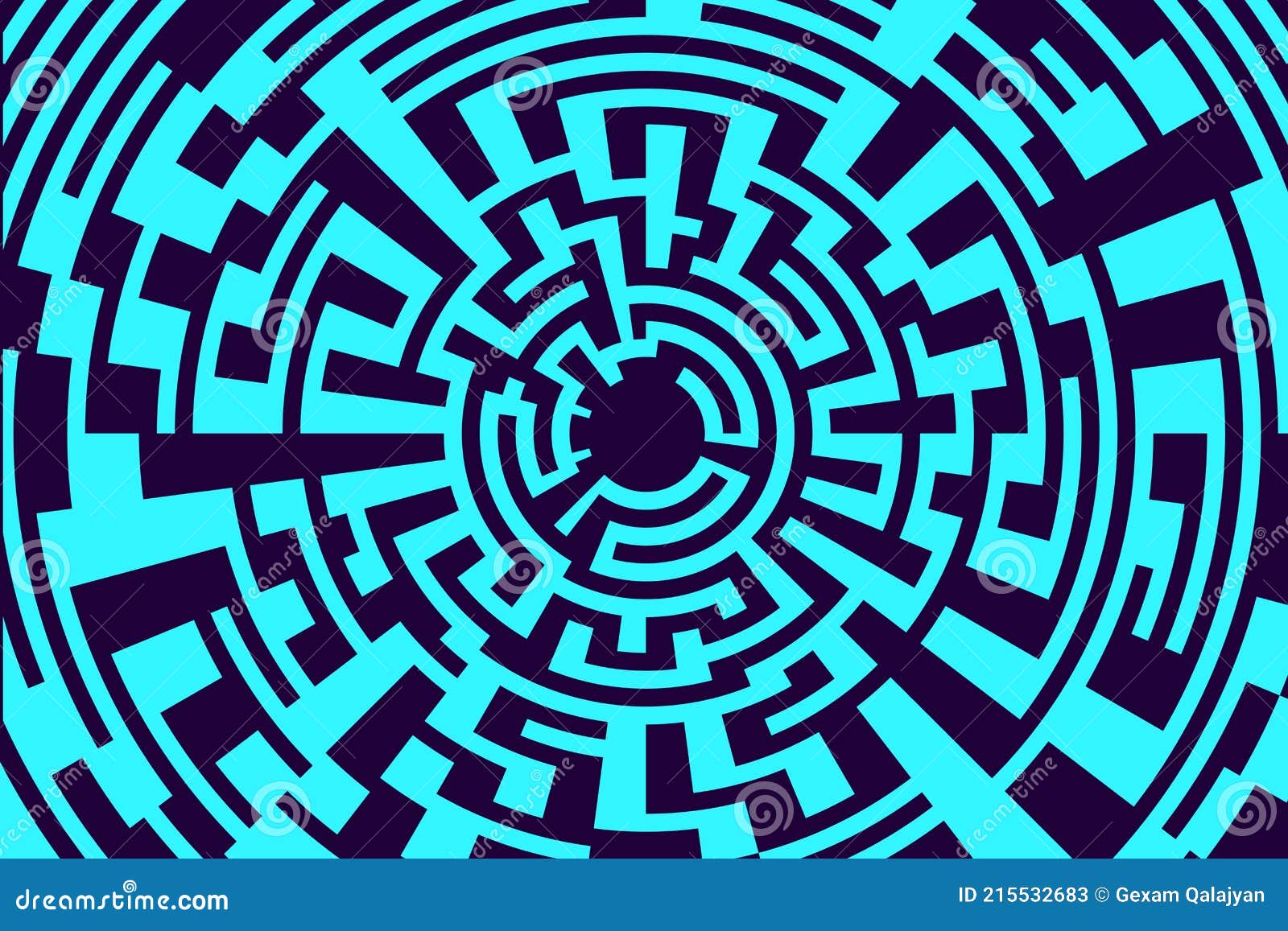 Blue Labyrinth Backdrop. Abstract Hi Tech Mosaic Background Stock ...