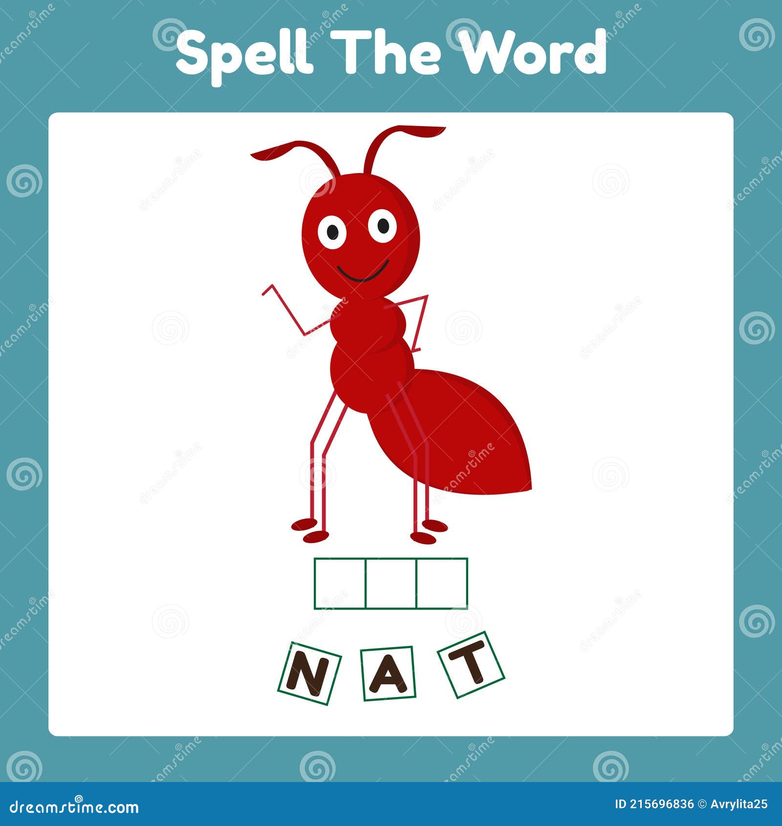 Spelling Word Scramble Game Template Ant .Perfect for Kids Activity ...