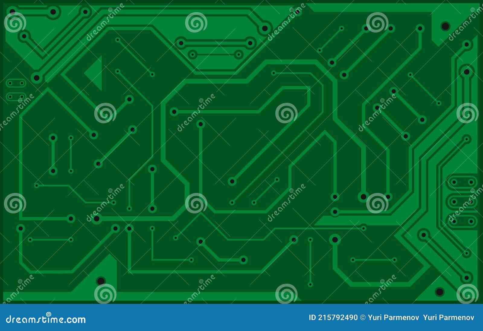 Circuit Board, Technology Green Background. Digital Electronic Texture ...