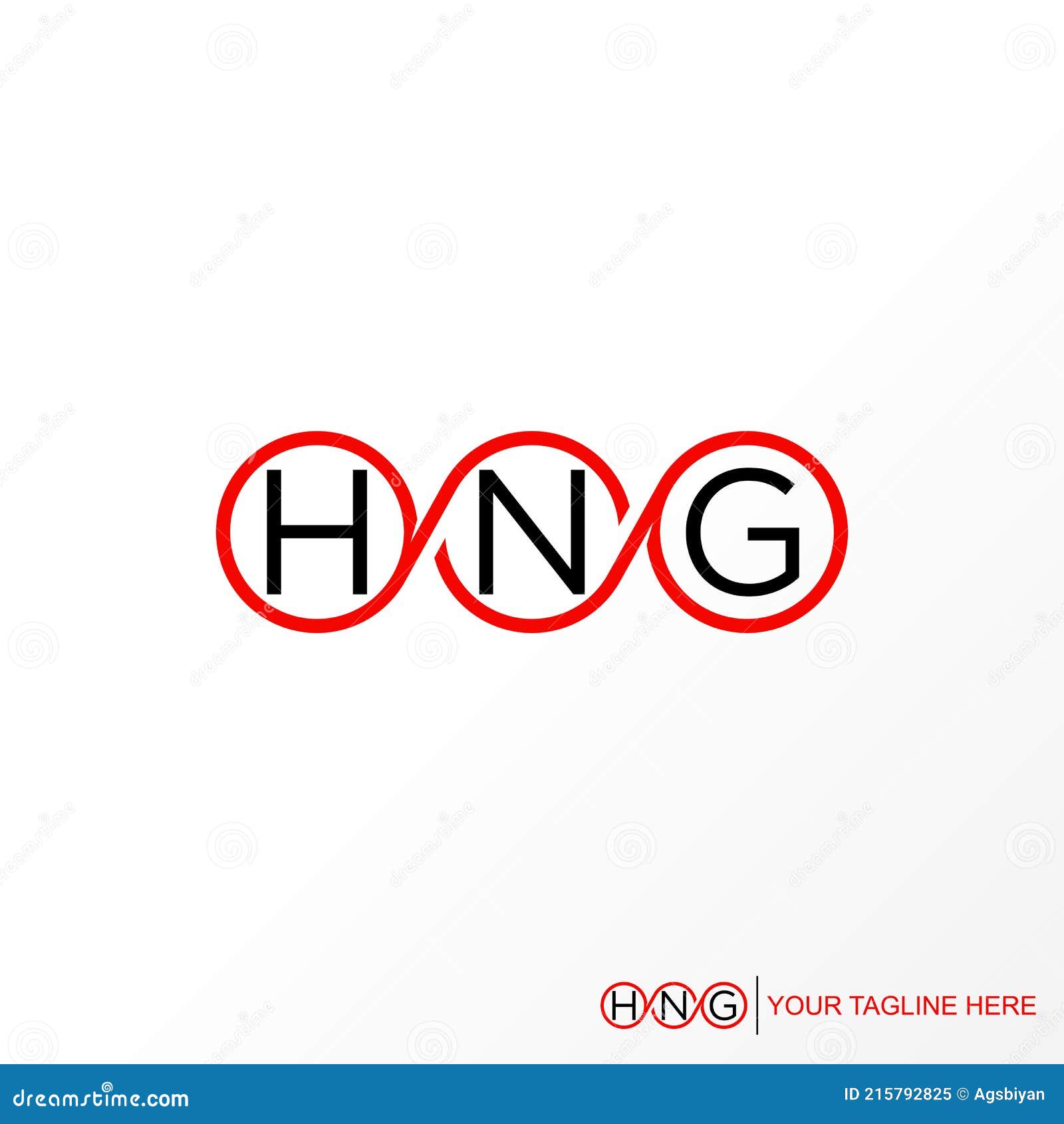 Letter HNG Logo Free Vector. Circle Abstract Design Connecting Concept ...