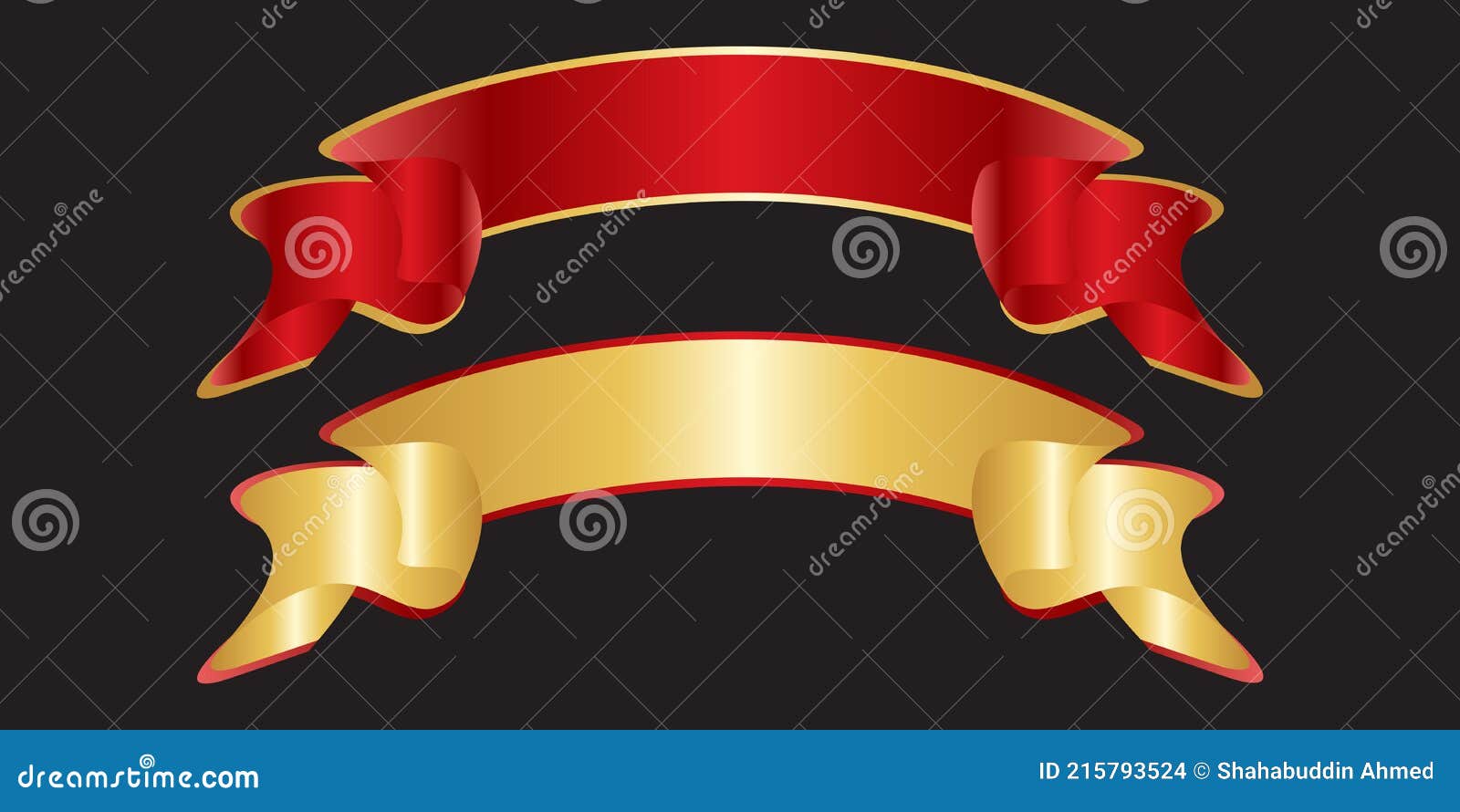 13 Elegance Red and Gold Ribbon Banner. Vector Banner Stock ...