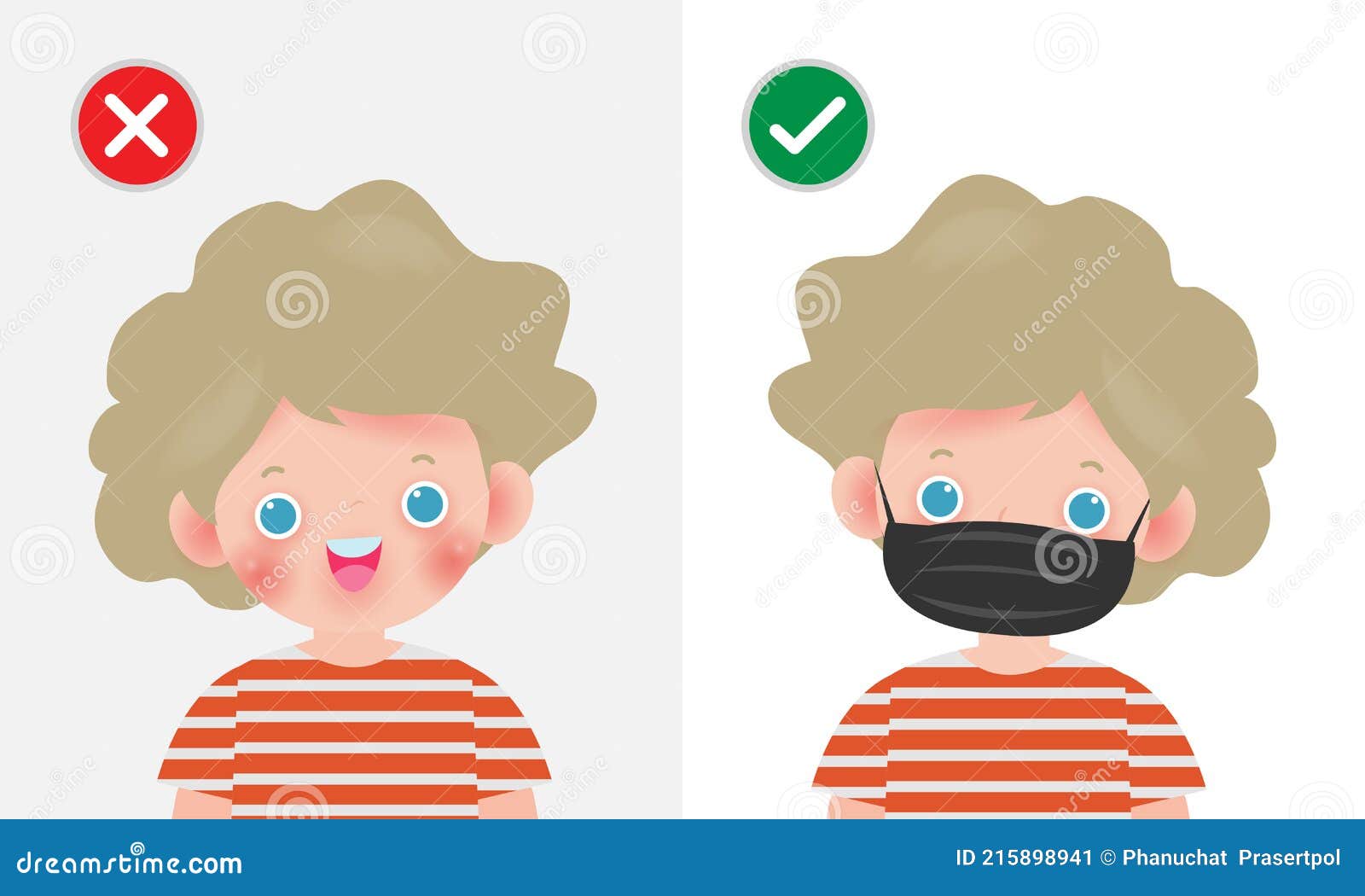 Kids Mark Protective No Entry Without Face Mask Or Wear A Mask Icon ...