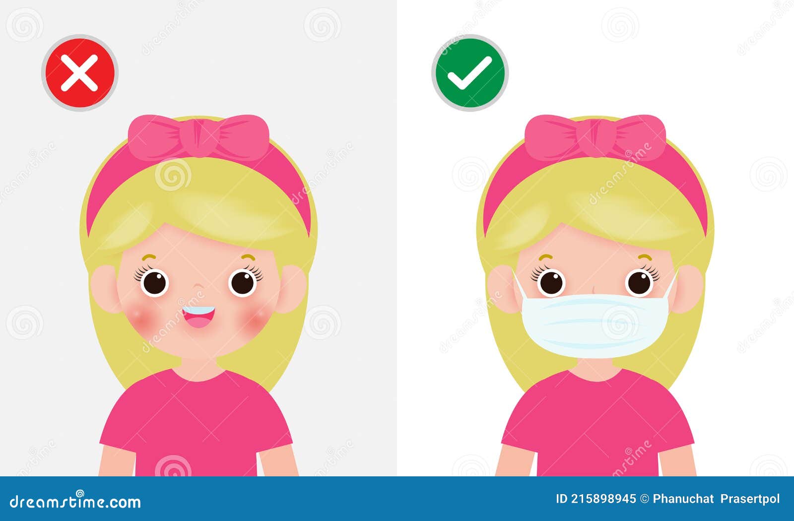 Kids Mark Protective No Entry without Face Mask or Wear a Mask Icon ...