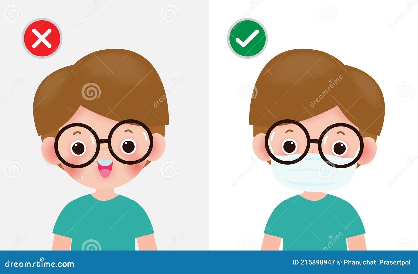 Kids Mark Protective No Entry Without Face Mask Or Wear A Mask Icon ...