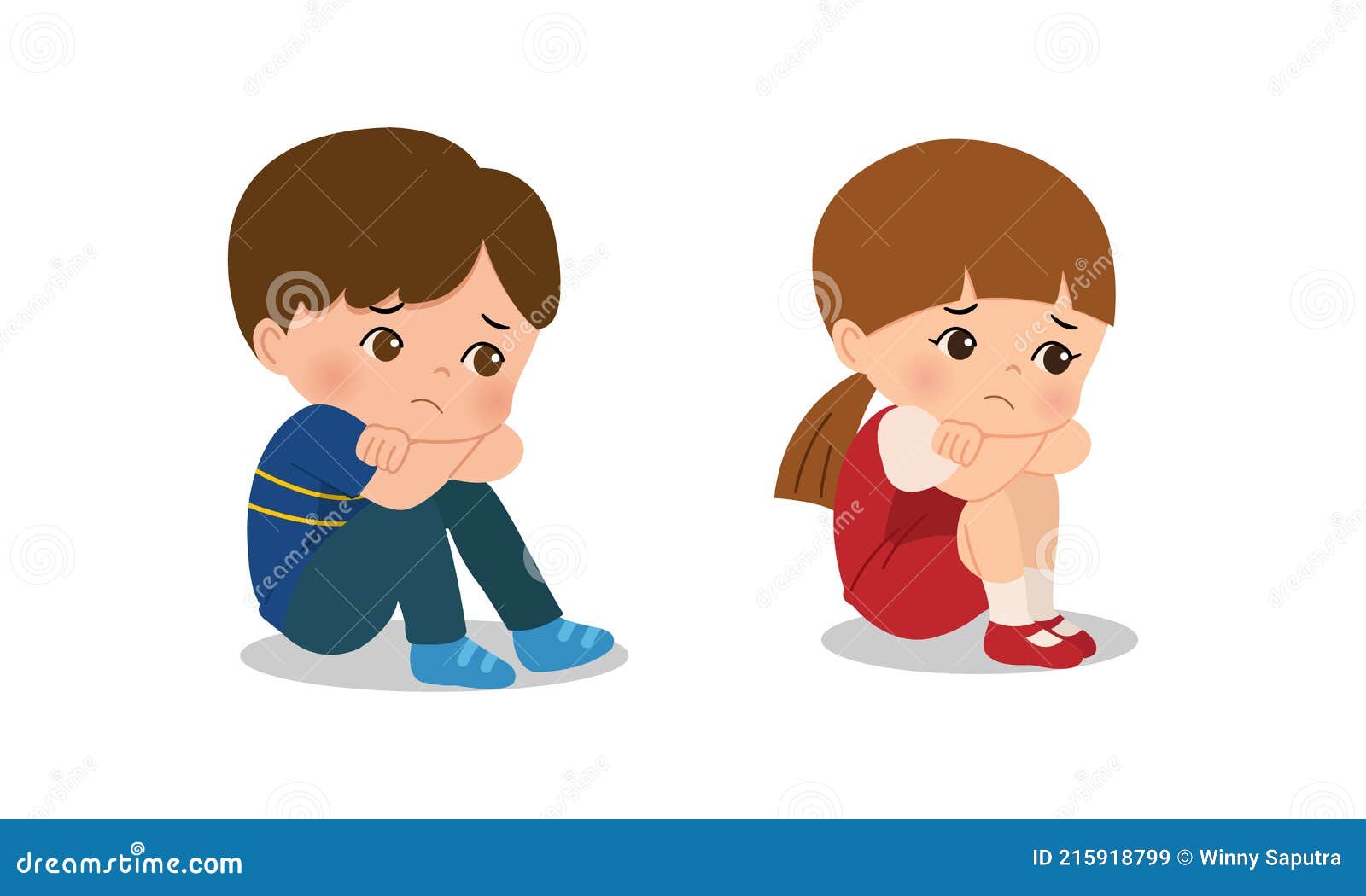 Boy Feel Upset Because He Is Being Bullied. Pointing Fingers At ...