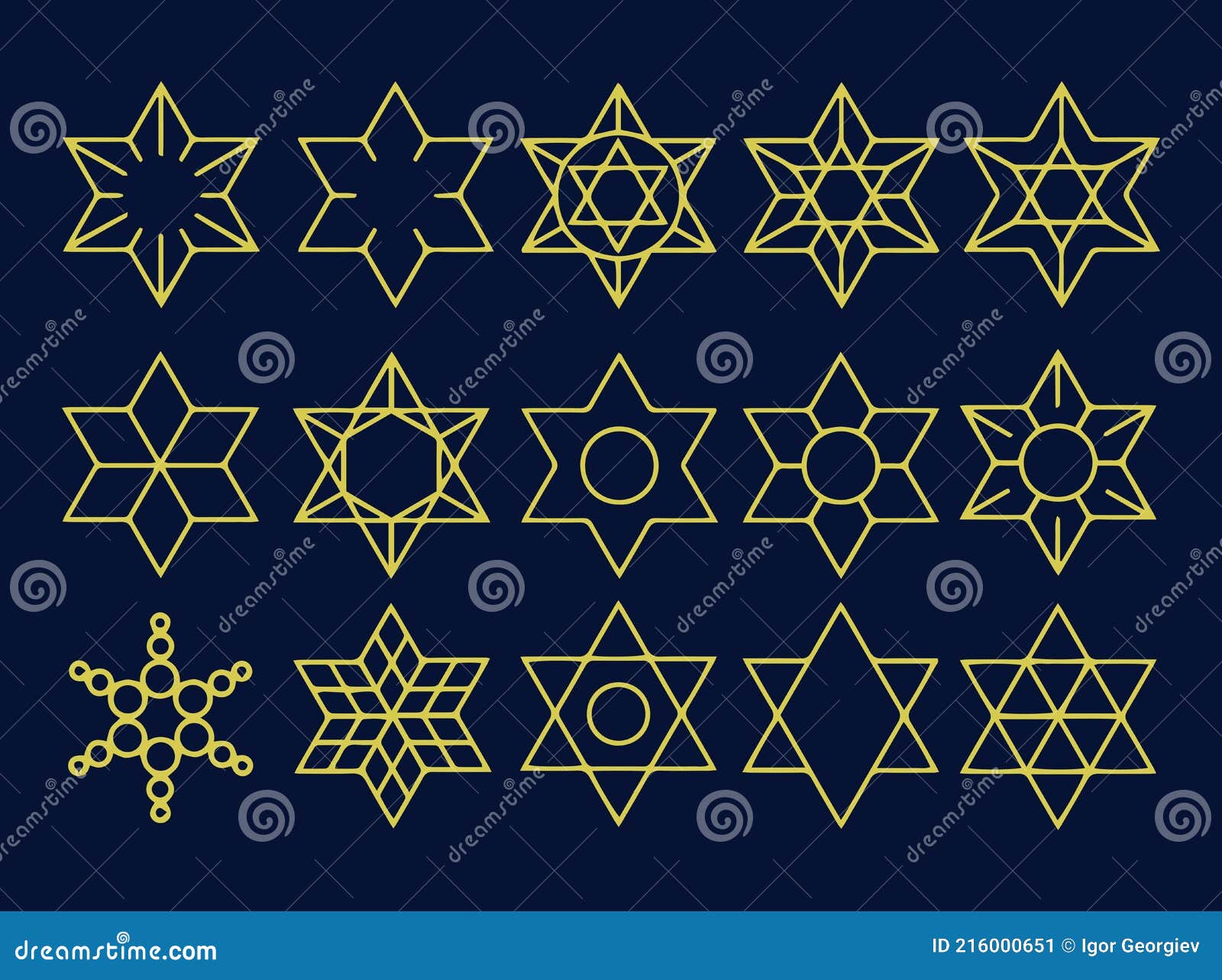 Collection Set of Label Star Vector Illustration Poster Template Stock ...
