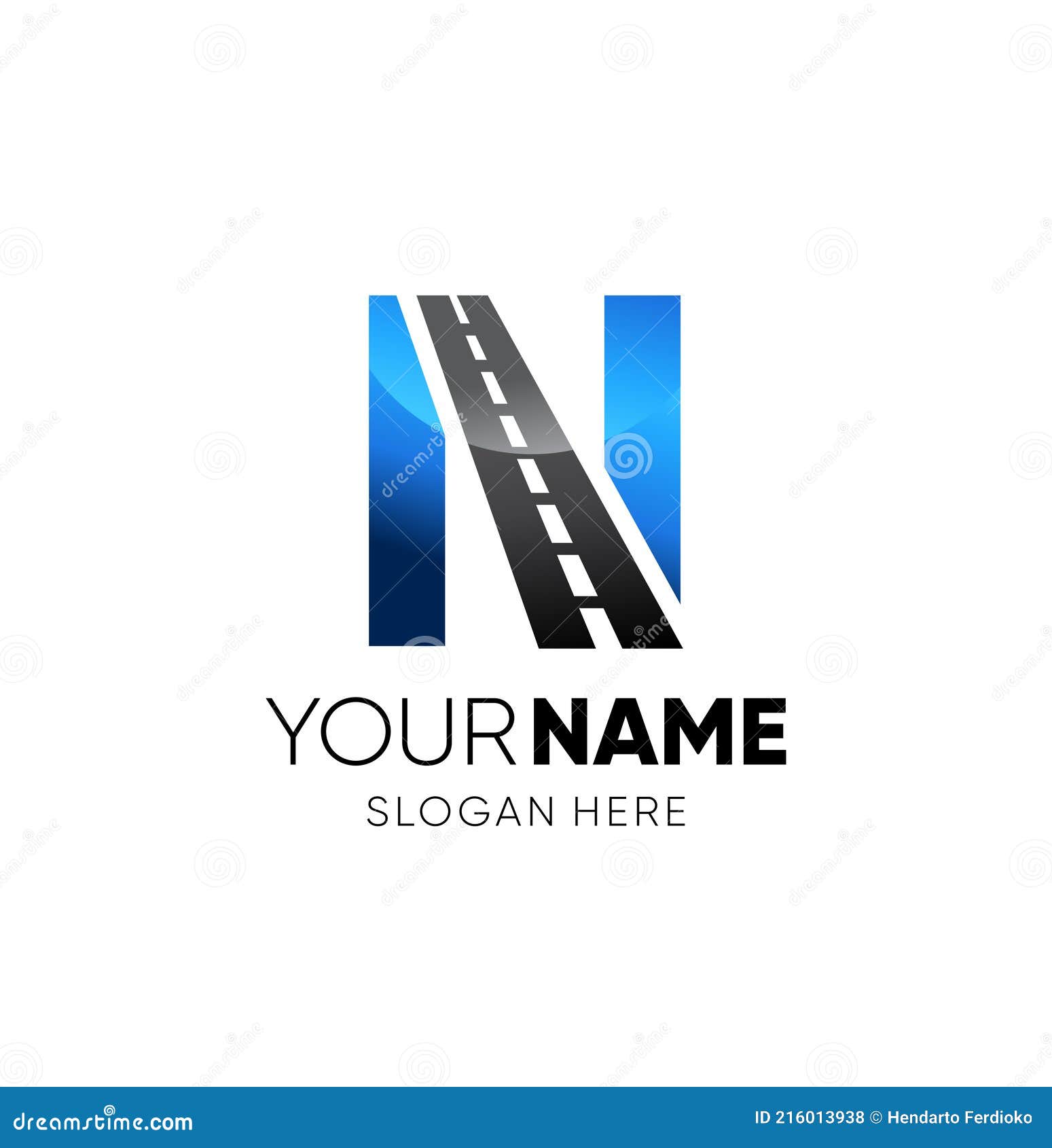 Initial N Letter Road Way Logo Design Icon Graphic Vector Stock Vector ...