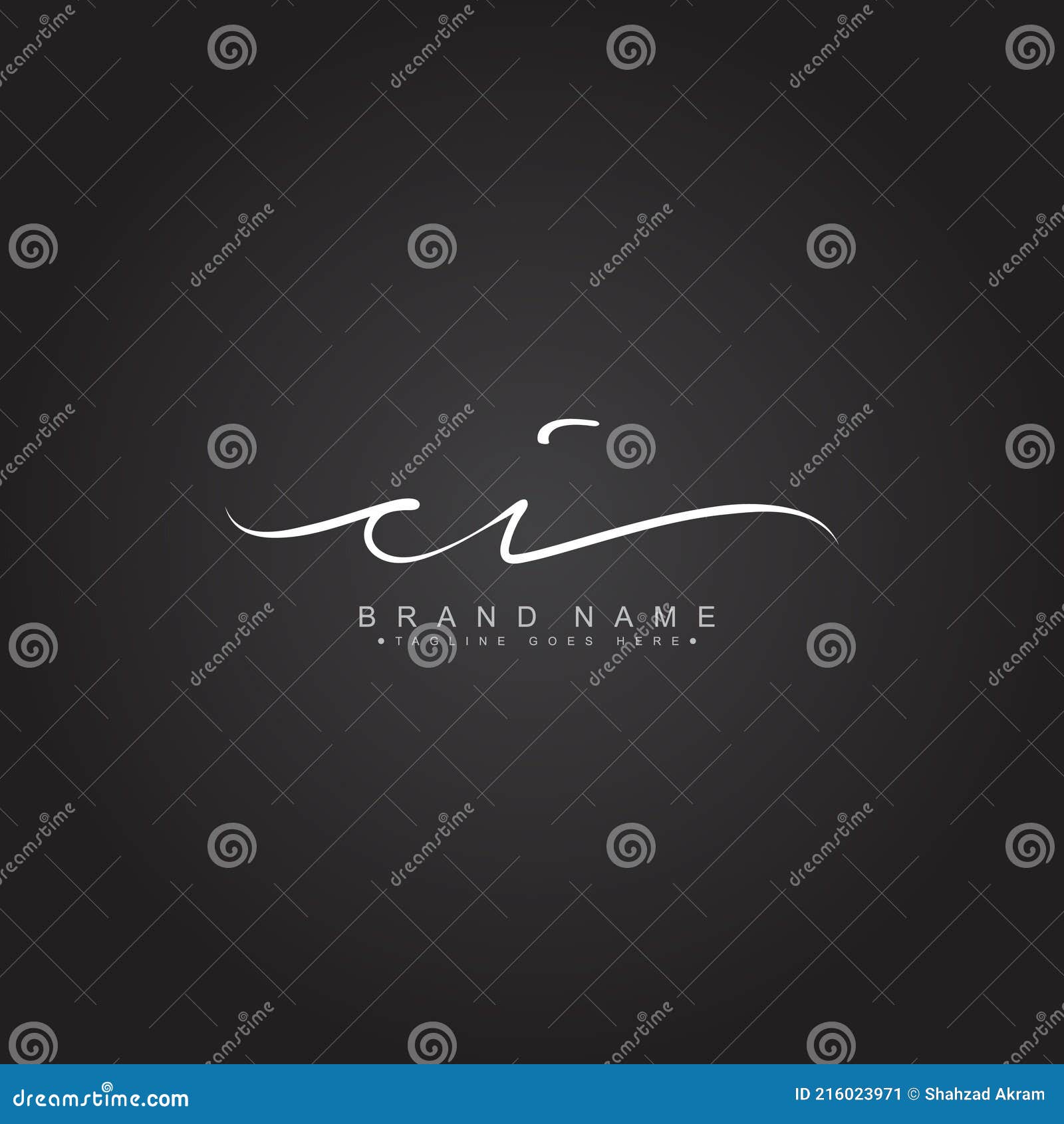 Initial Letter CI Logo - Handwritten Signature Style Logo Stock Vector ...