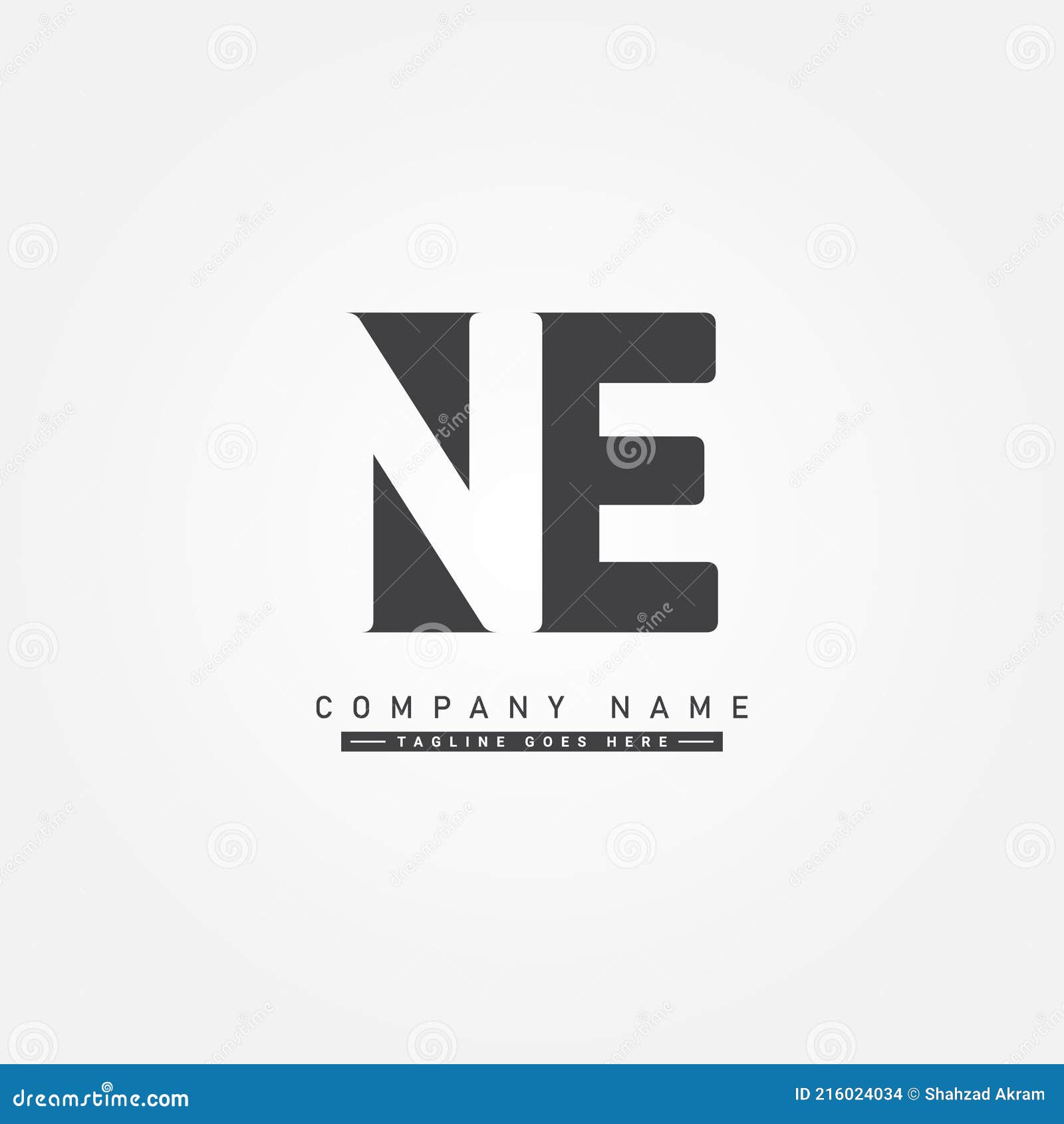 Initial Letter NE Logo - Simple Business Logo Stock Vector ...